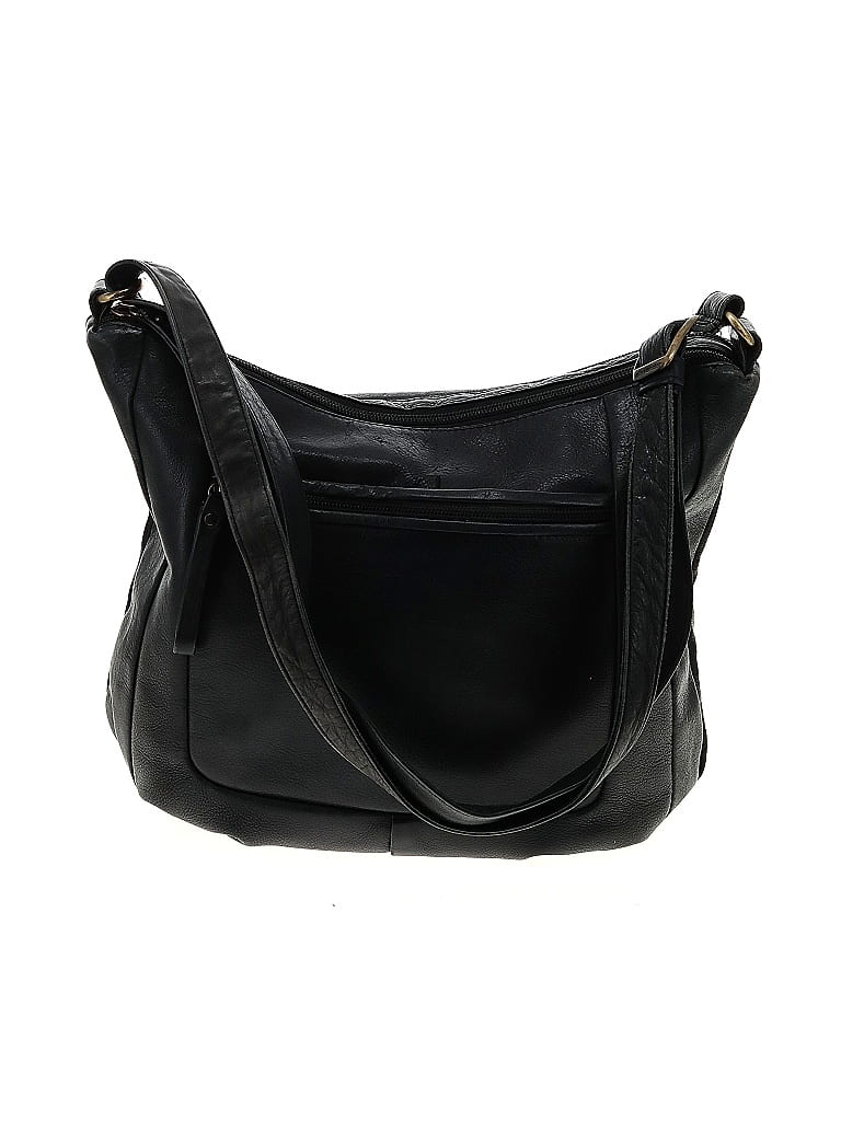 Derek Alexander 100% Leather Solid Black Leather Shoulder Bag One Size ...