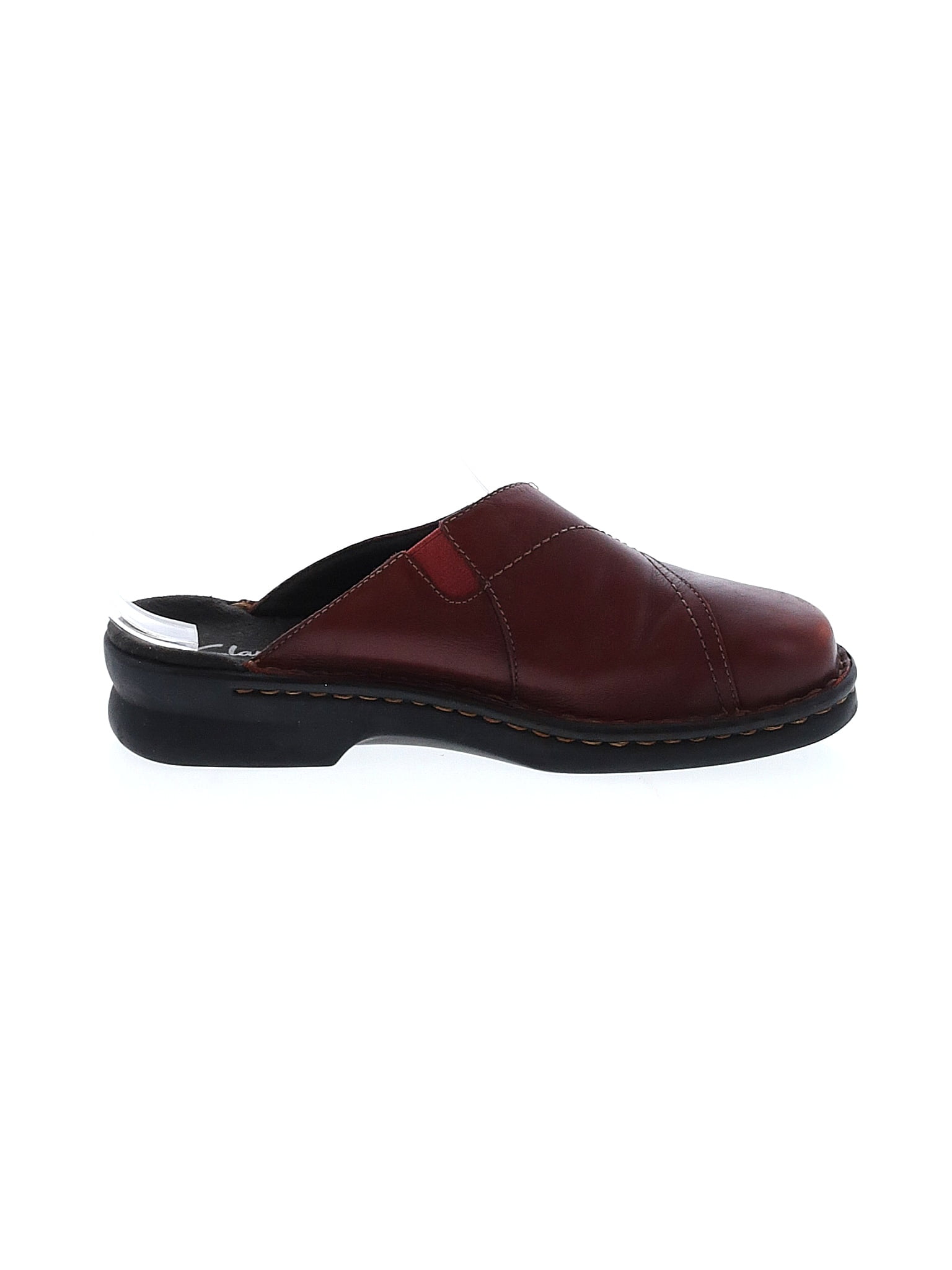 Clarks Solid Maroon Burgundy Mule/Clog Size 8 - 68% off | ThredUp