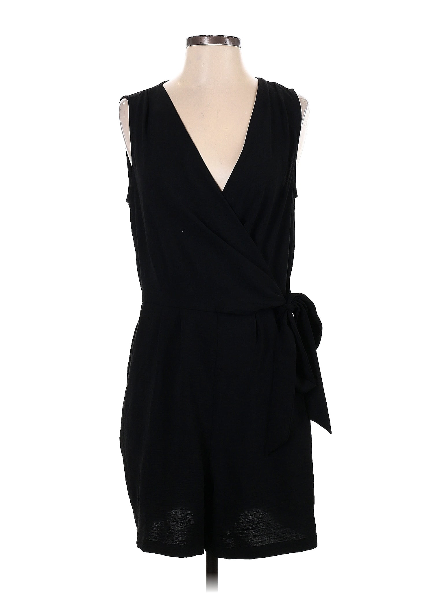 Emma & Michele 100% Polyester Solid Black Romper Size S - 37% off | ThredUp