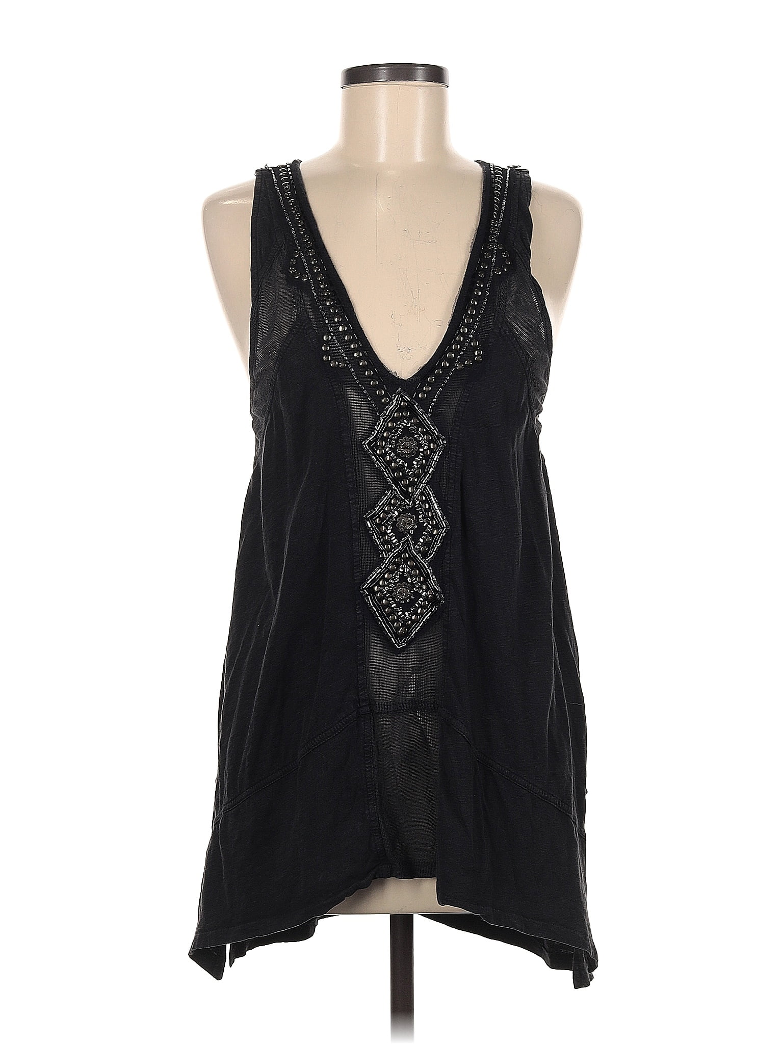 Free People 100% Cotton Solid Black Sleeveless Top Size M - 62% off ...