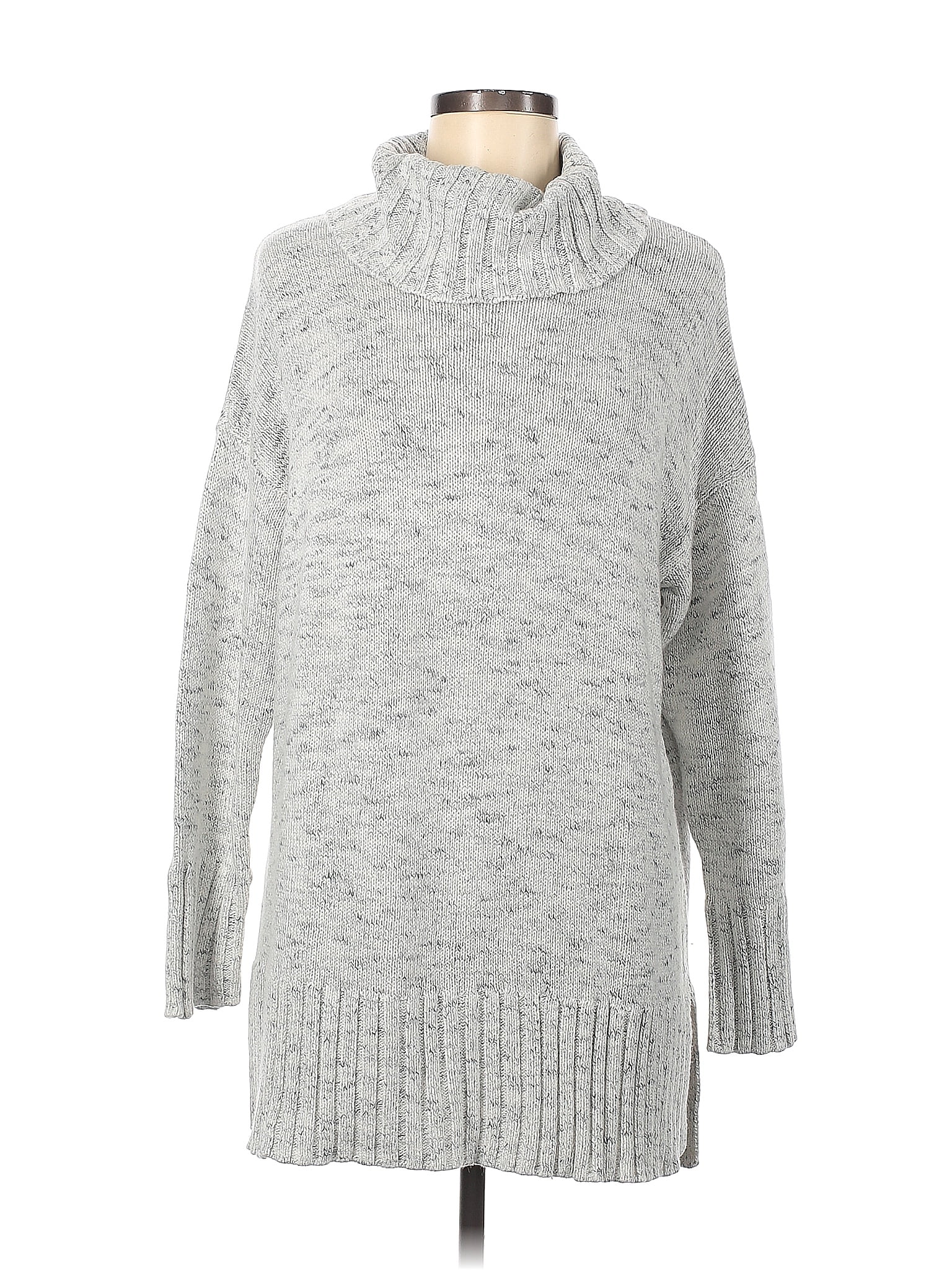 J.Jill Color Block Marled Gray Silver Turtleneck Sweater Size M - 67% ...