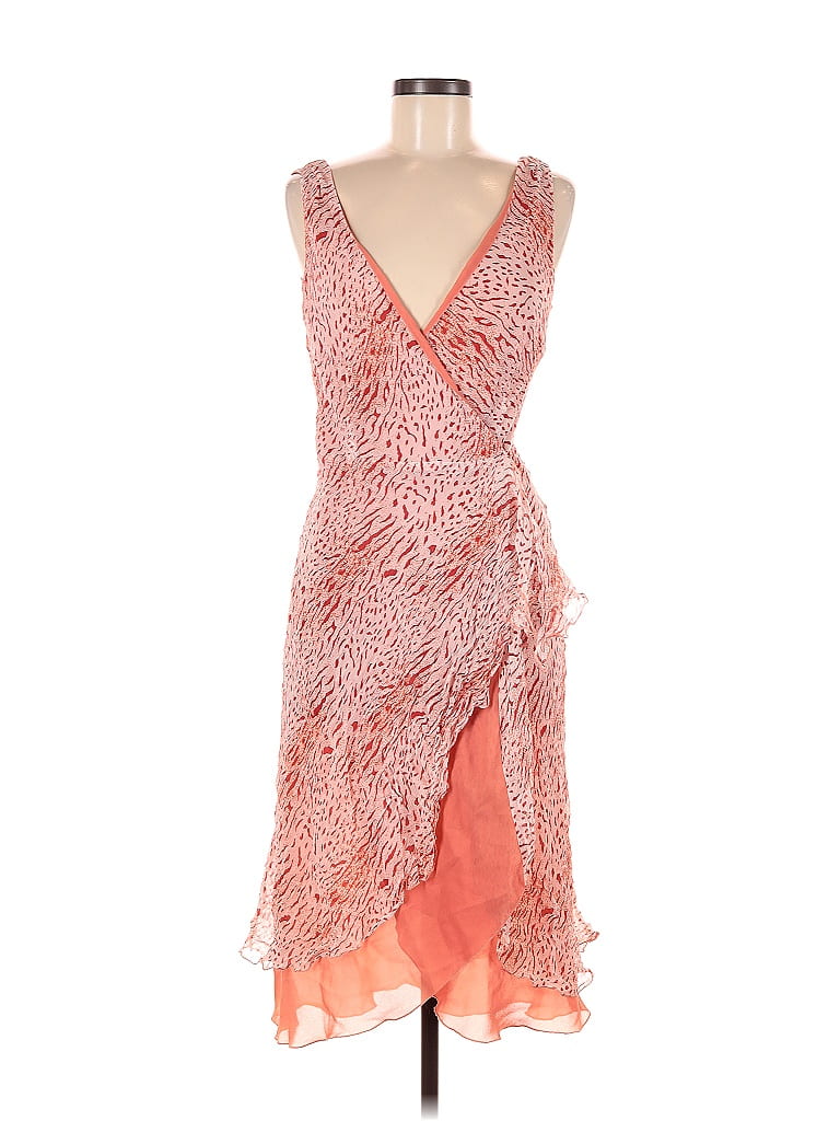 Redux Philip Dicaprio 100 Silk Multi Color Orange Casual Dress Size 6