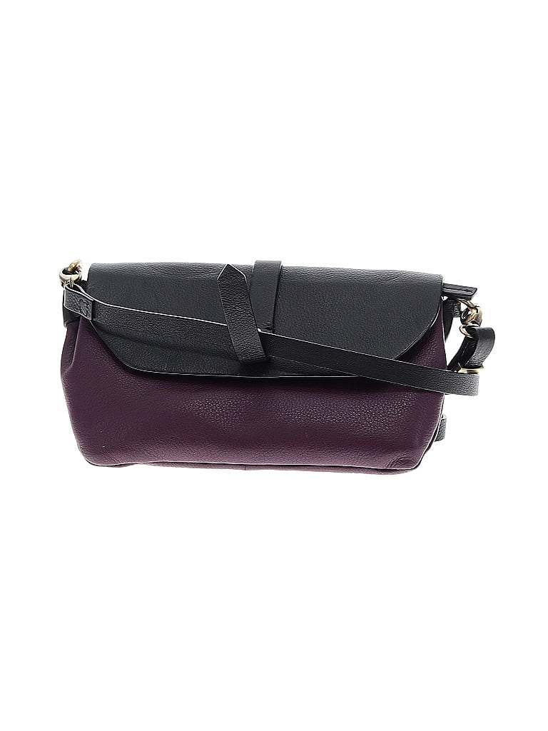 Hadaki 100% Leather Color Block Purple Leather Crossbody Bag One Size ...