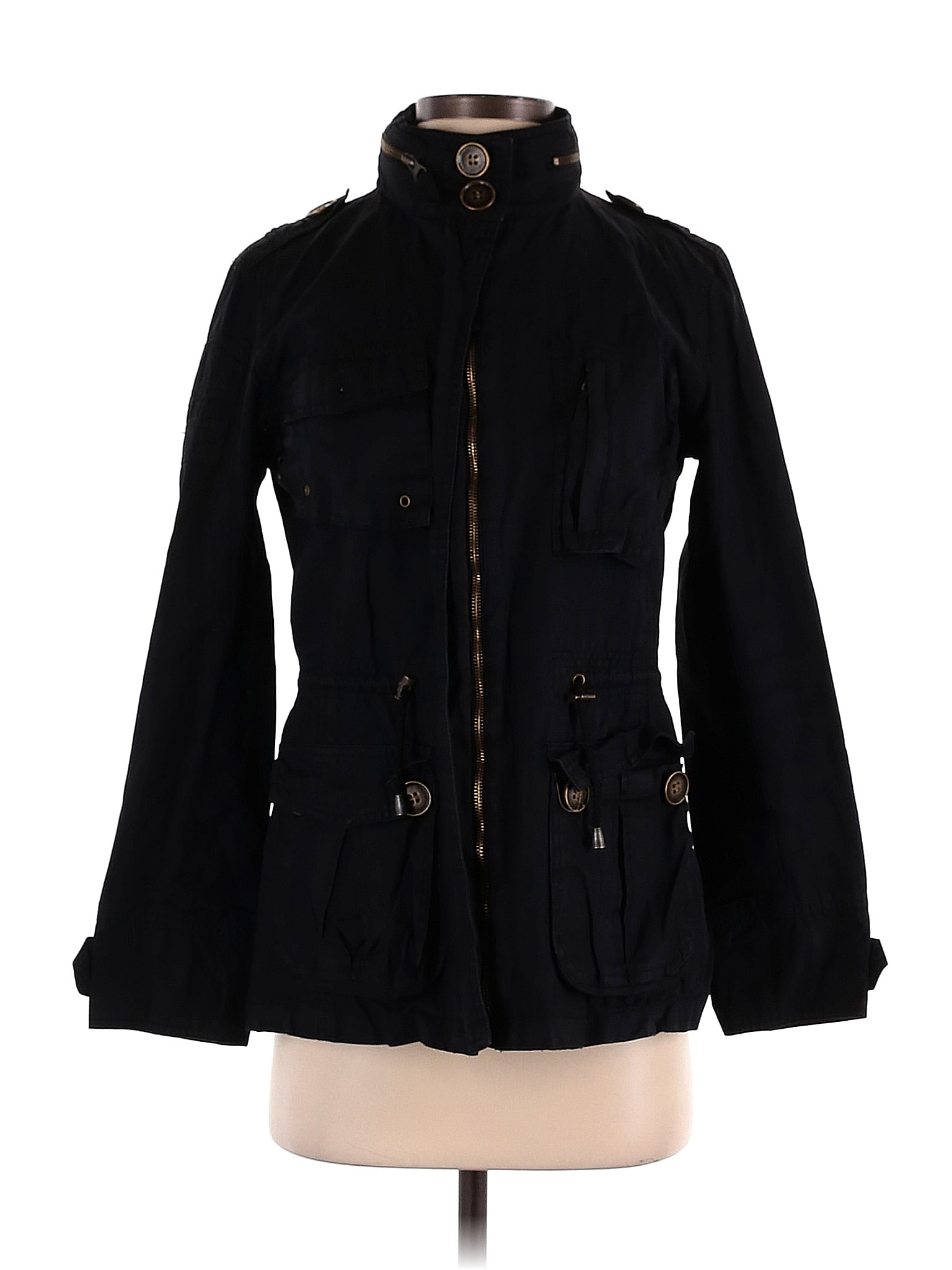 Zara Basic 100% Cotton Solid Black Jacket Size S - 53% off | ThredUp