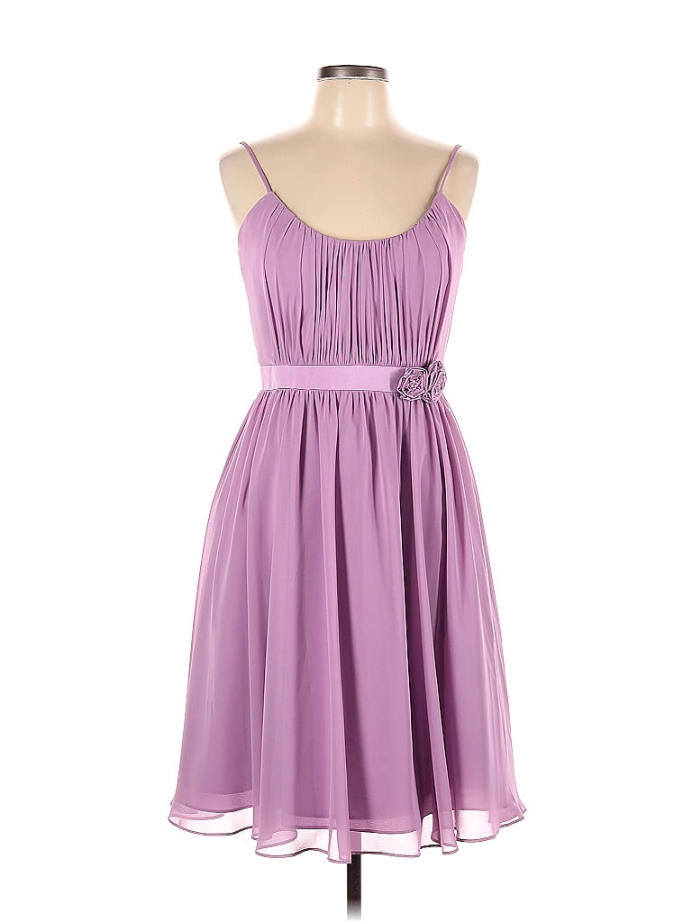 Disney 100 Polyester Solid Lavender Purple Cocktail Dress Size 10 52