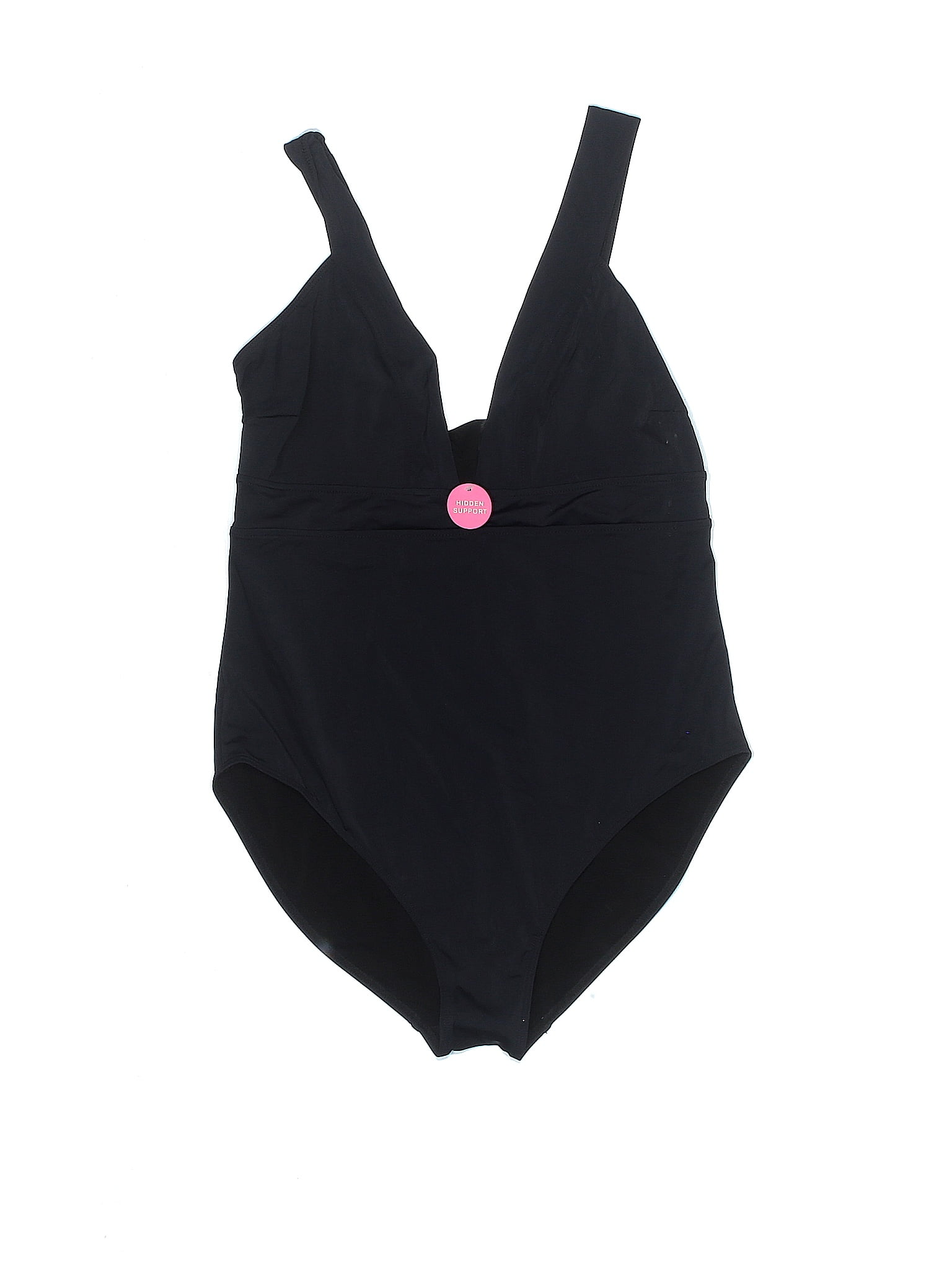 Accessorize Solid Black One Piece Swimsuit Size 12 44 Off Thredup