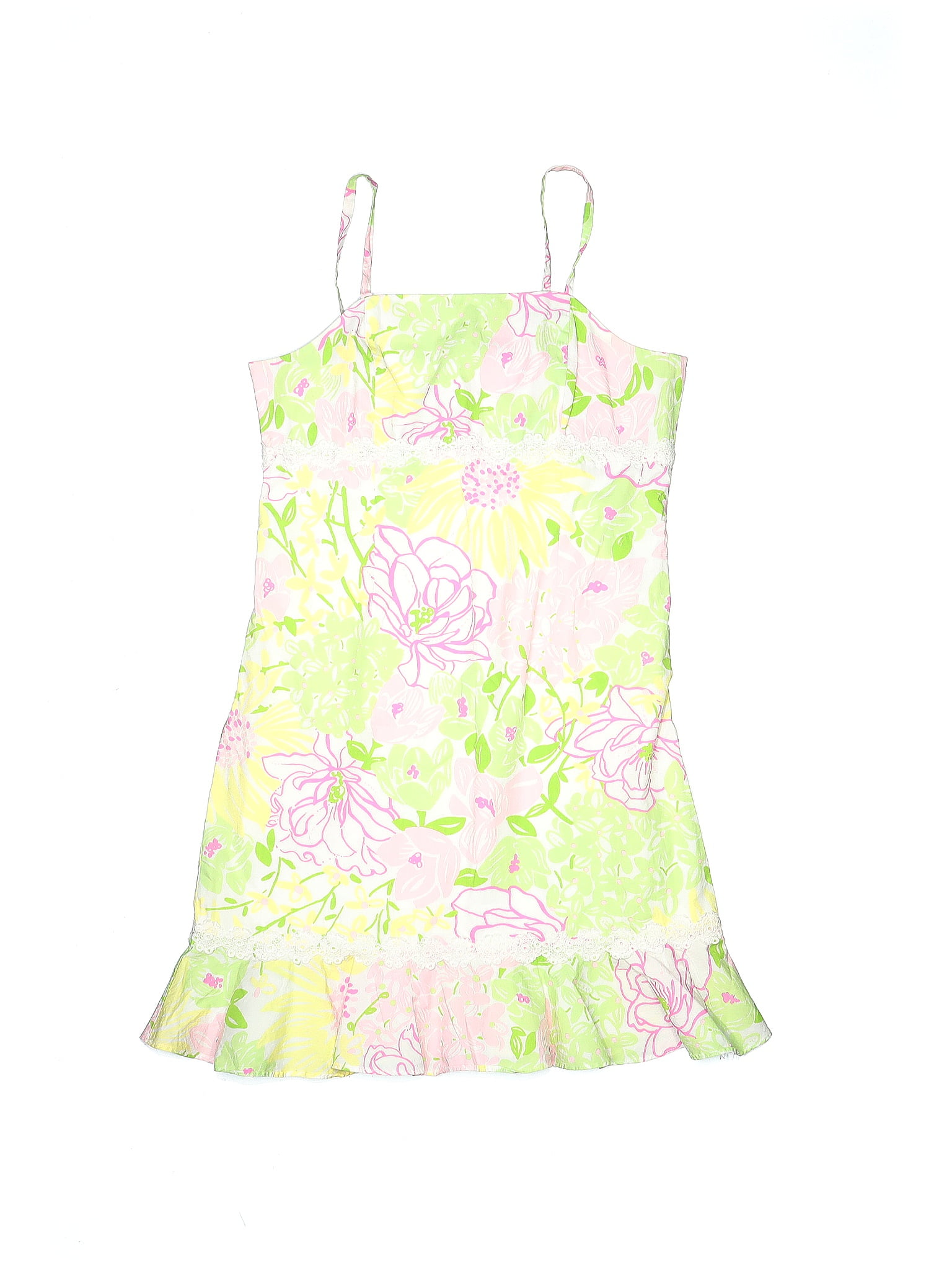 Lilly Pulitzer 100 Cotton Floral Green Dress Size 12 72 Off Thredup