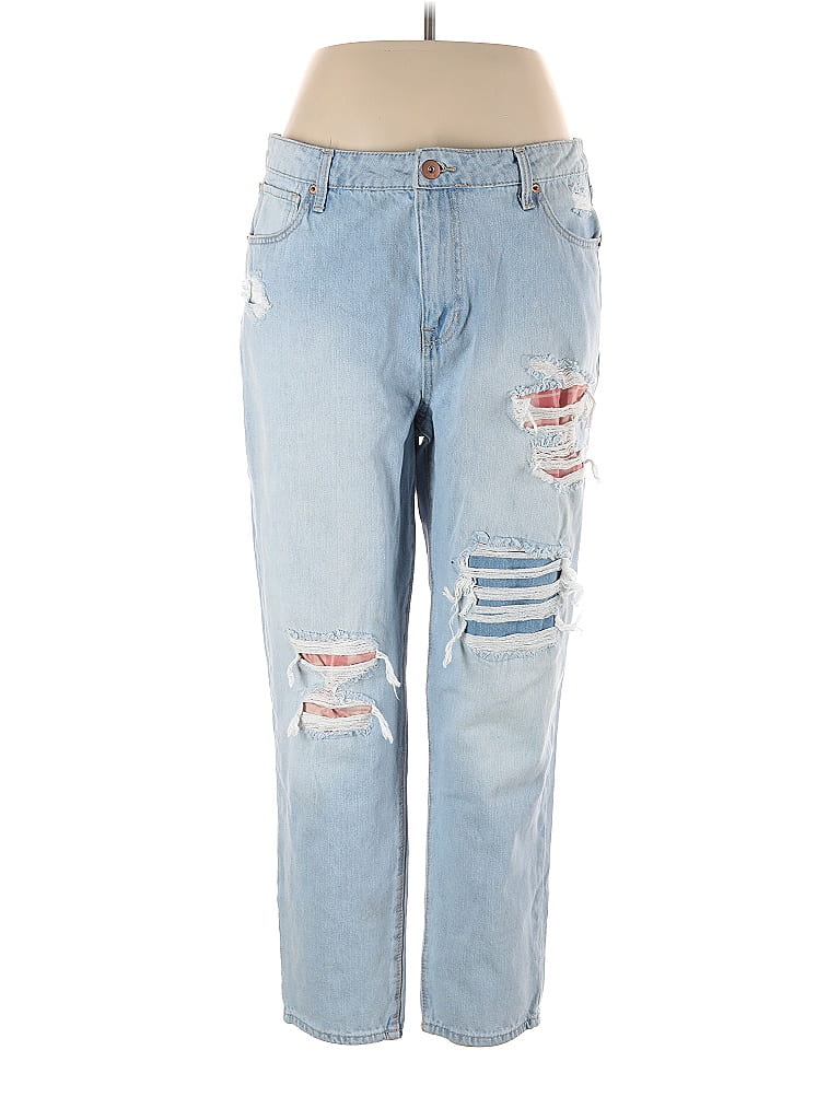 No Boundaries 100% Cotton Solid Blue Jeans Size 17 - 48% off | ThredUp