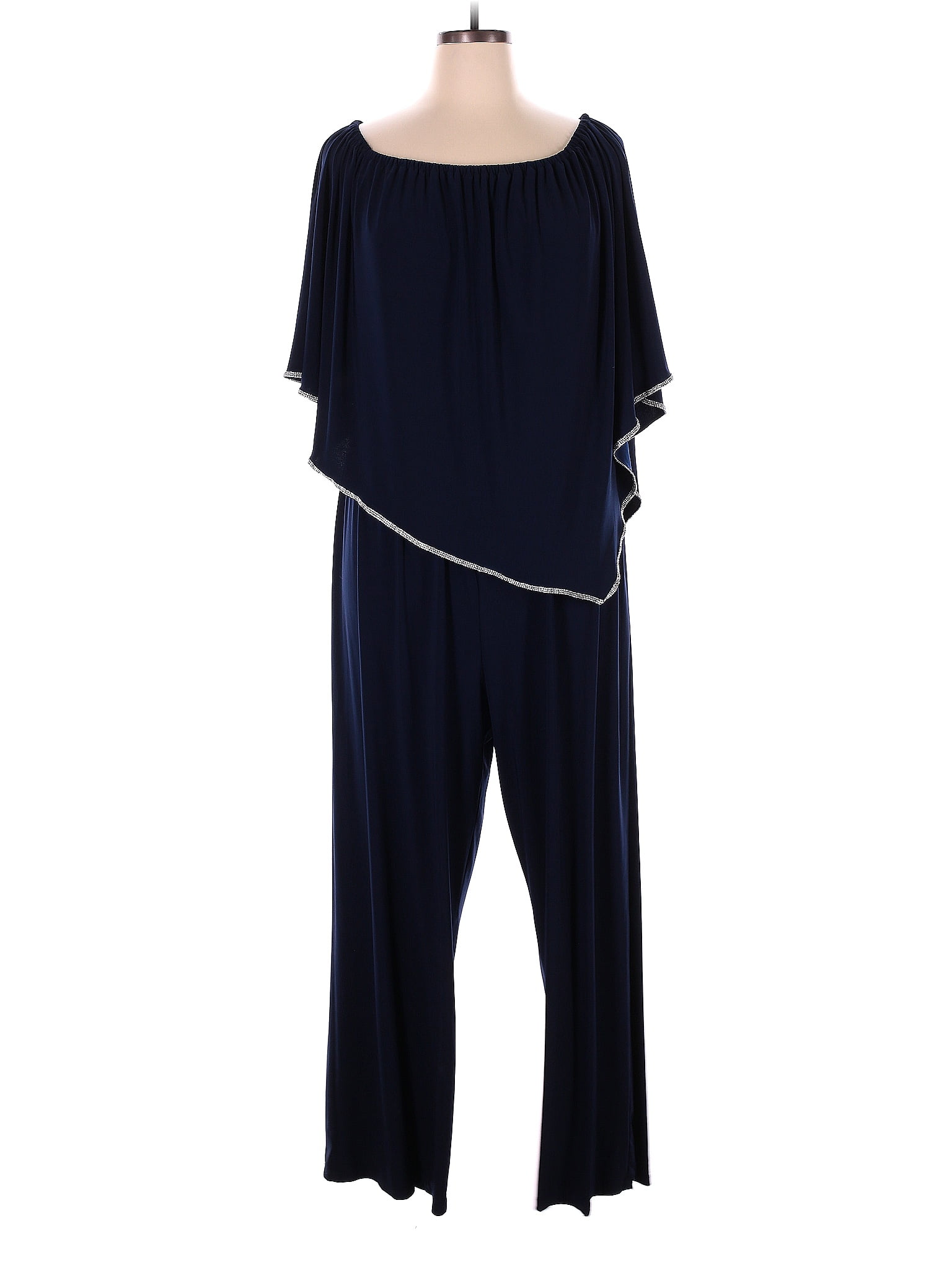 MSK Solid Navy Blue Jumpsuit Size 3X (Plus) - 57% off | ThredUp