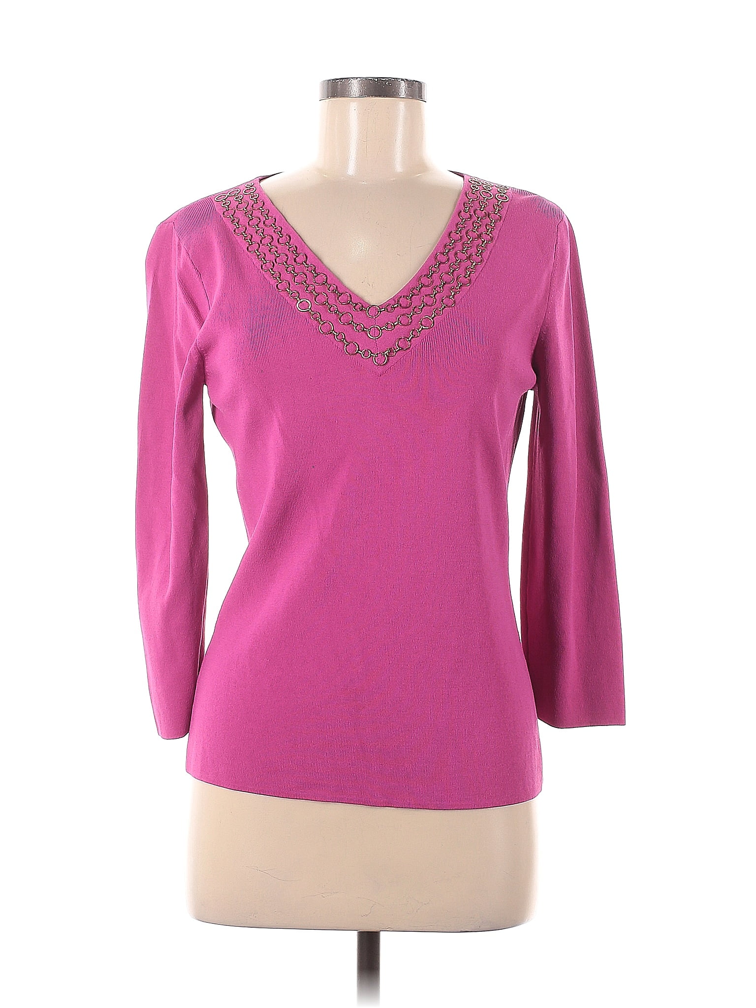 Cable And Gauge Color Block Pink Pullover Sweater Size M 57 Off Thredup