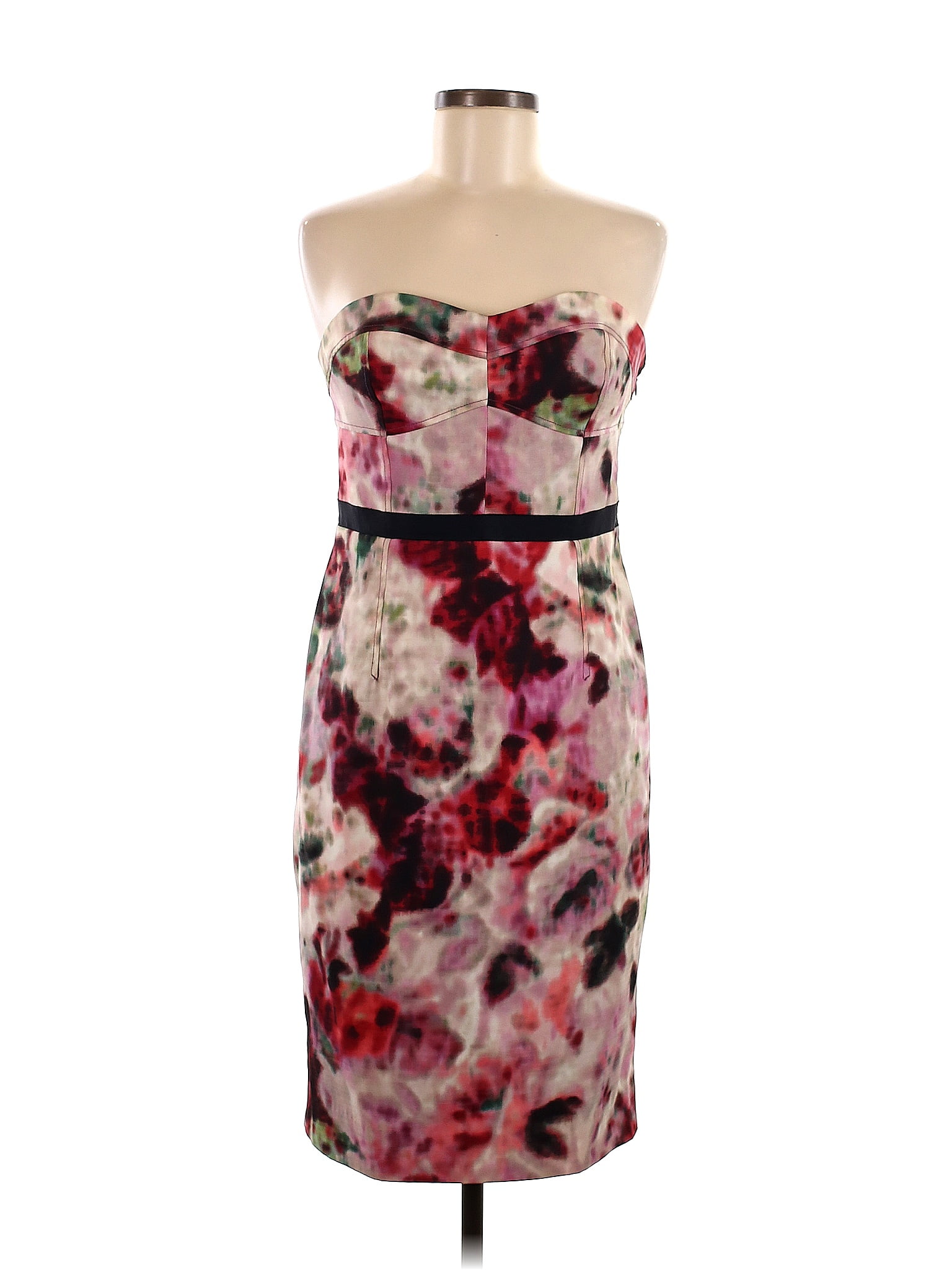 Moulinette Soeurs Color Block Floral Multi Color Burgundy Casual Dress