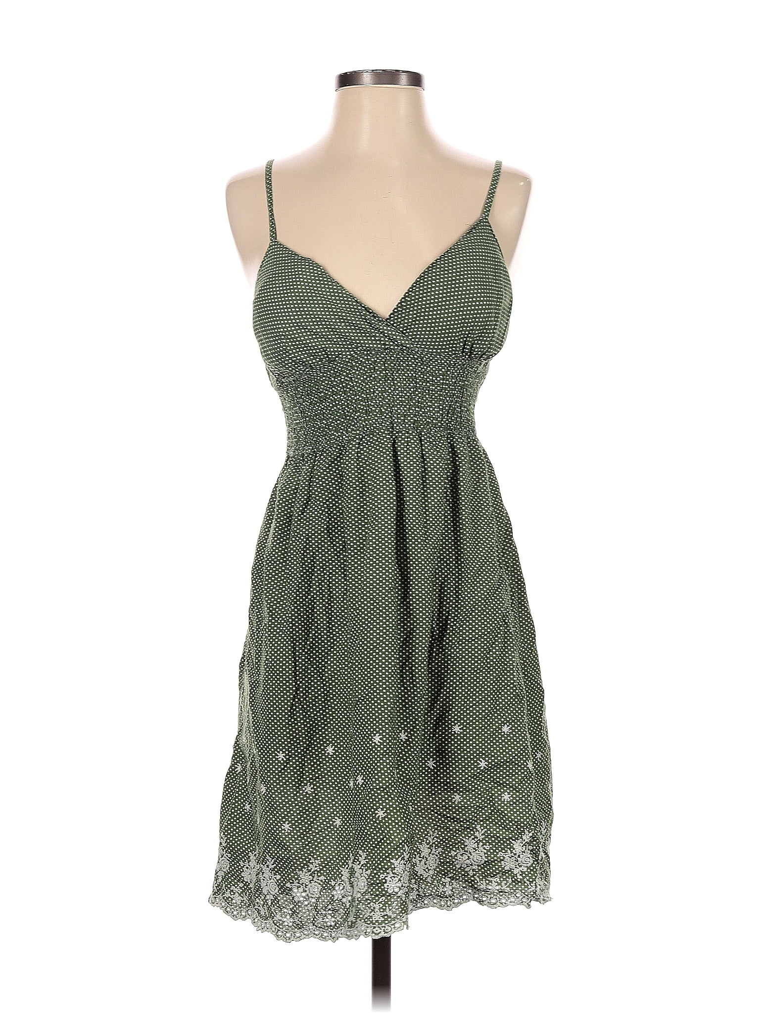 Shes Cool 100 Cotton Solid Green Casual Dress Size S 64 Off Thredup