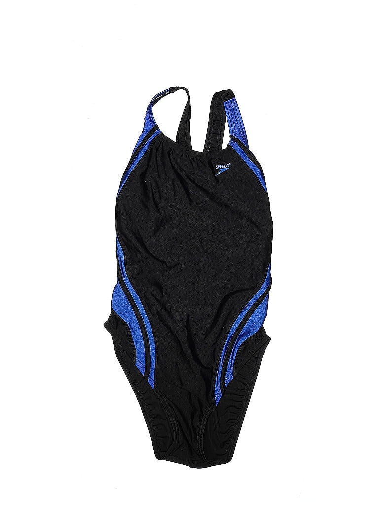 Speedo Solid Black One Piece Swimsuit Size 12 - 43% off | ThredUp