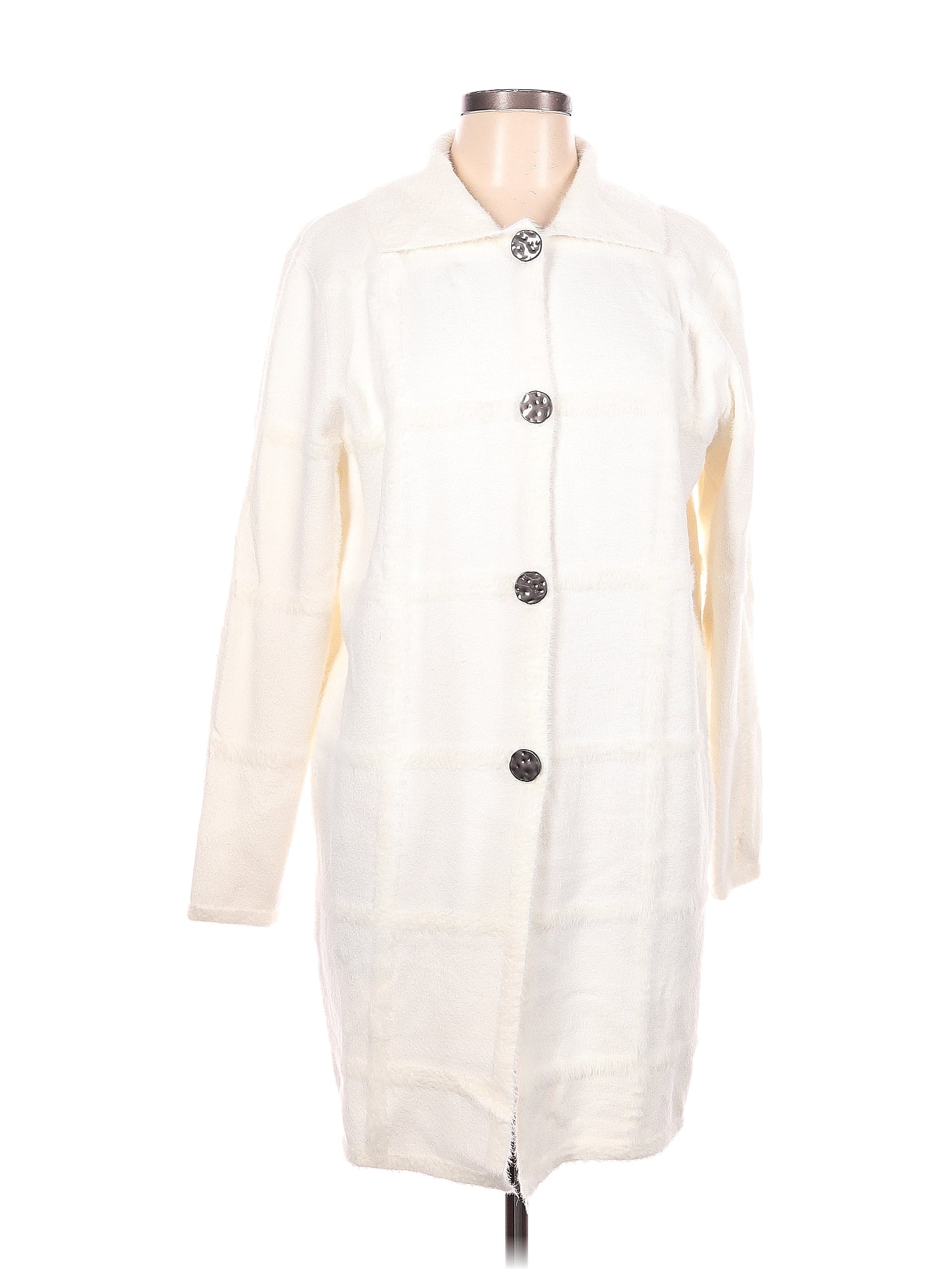 Romimona Solid Ivory Cardigan Size L - 73% off | ThredUp