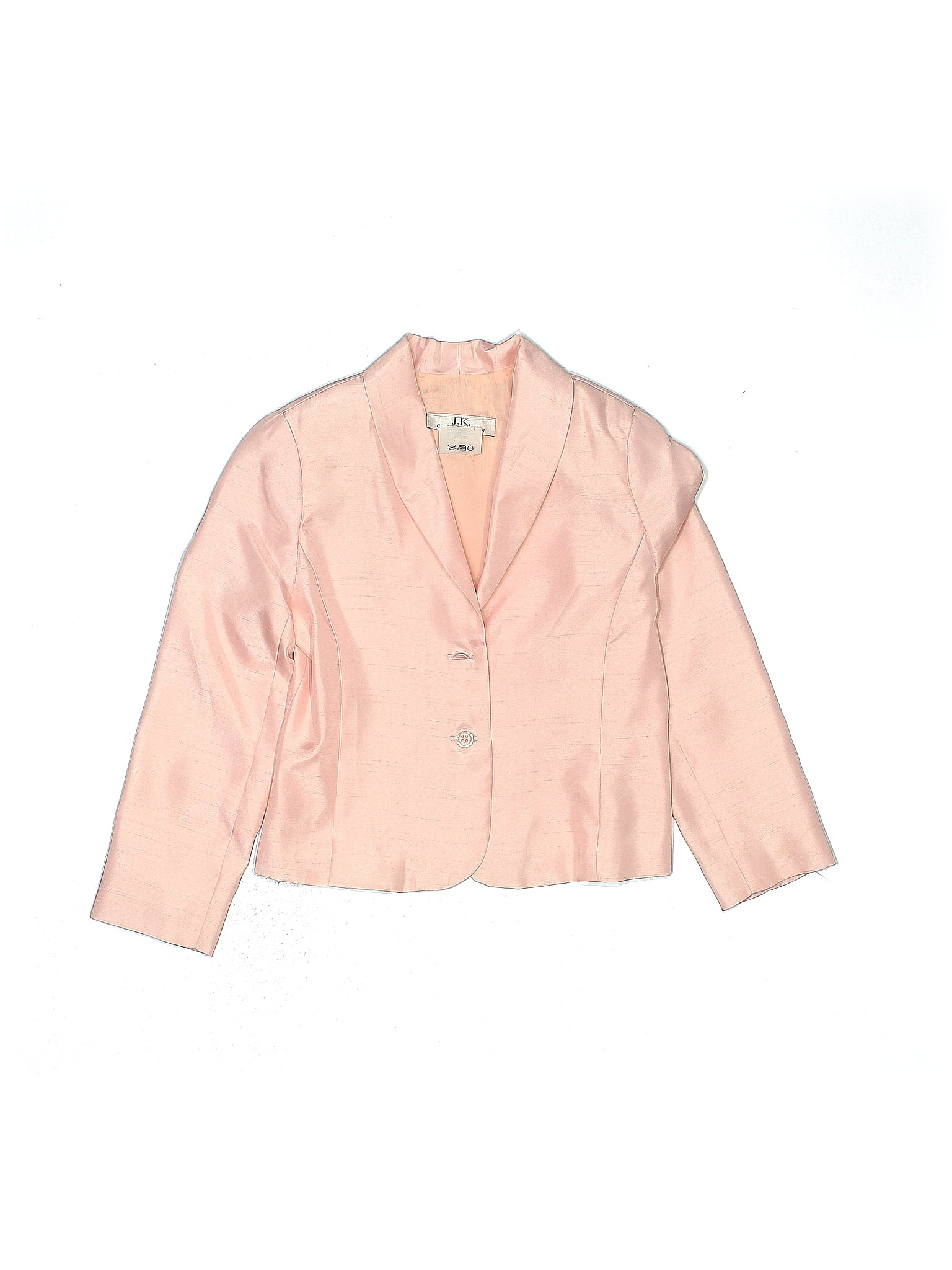 JK Collection 100% Polyester Solid Pink Blazer Size 10 - 75% off | ThredUp