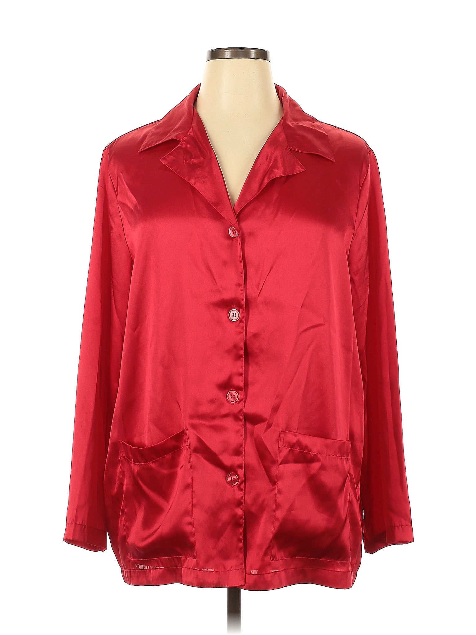 Victorias Secret Solid Red Long Sleeve Blouse Size Xl 65 Off Thredup