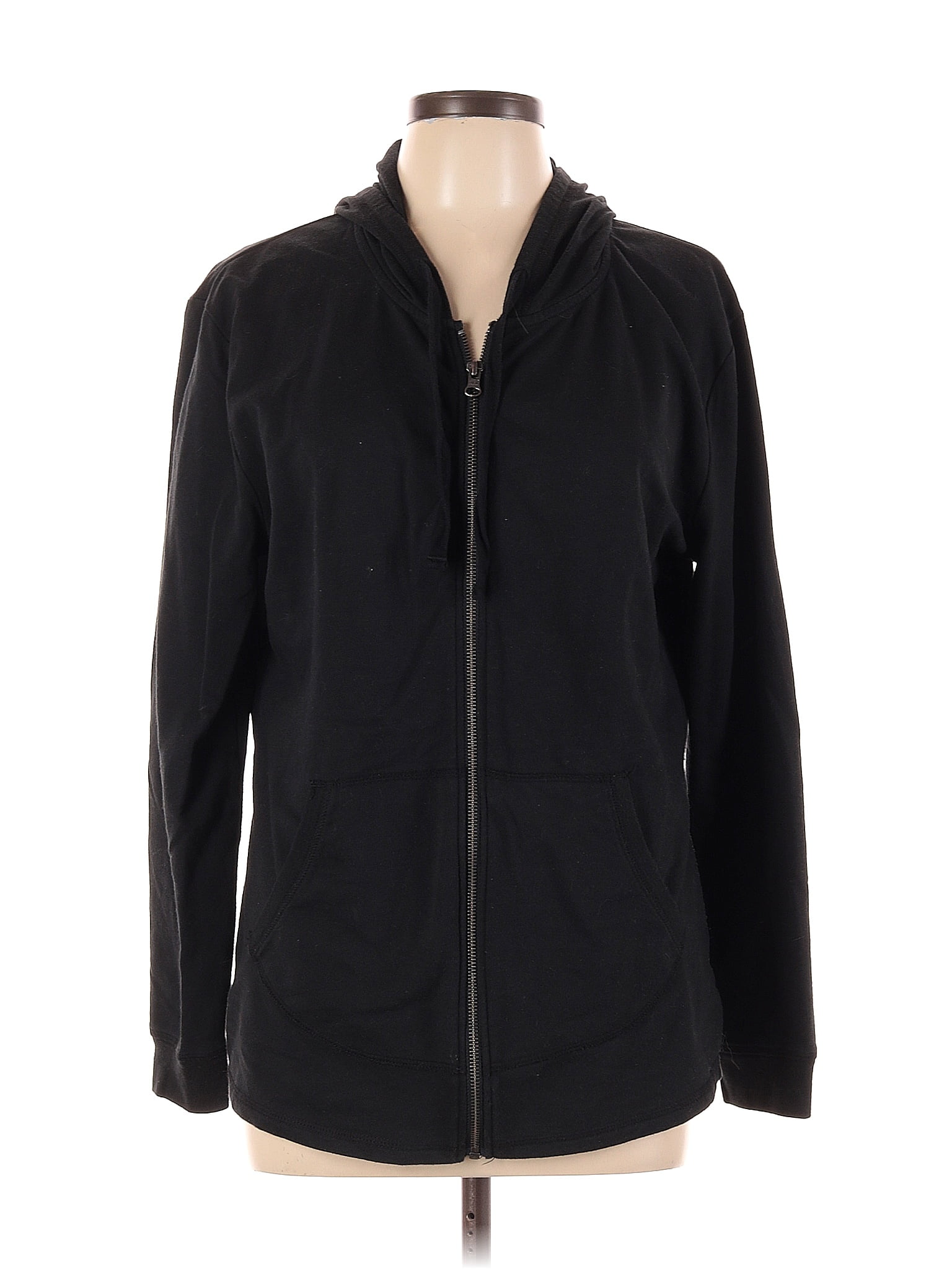 Hanes Solid Black Zip Up Hoodie Size L - 52% off | ThredUp