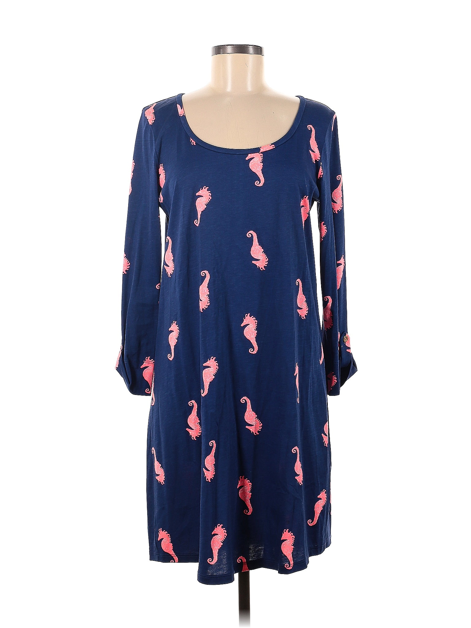 Lilly Pulitzer 100 Pima Cotton Blue Casual Dress Size M 68 Off