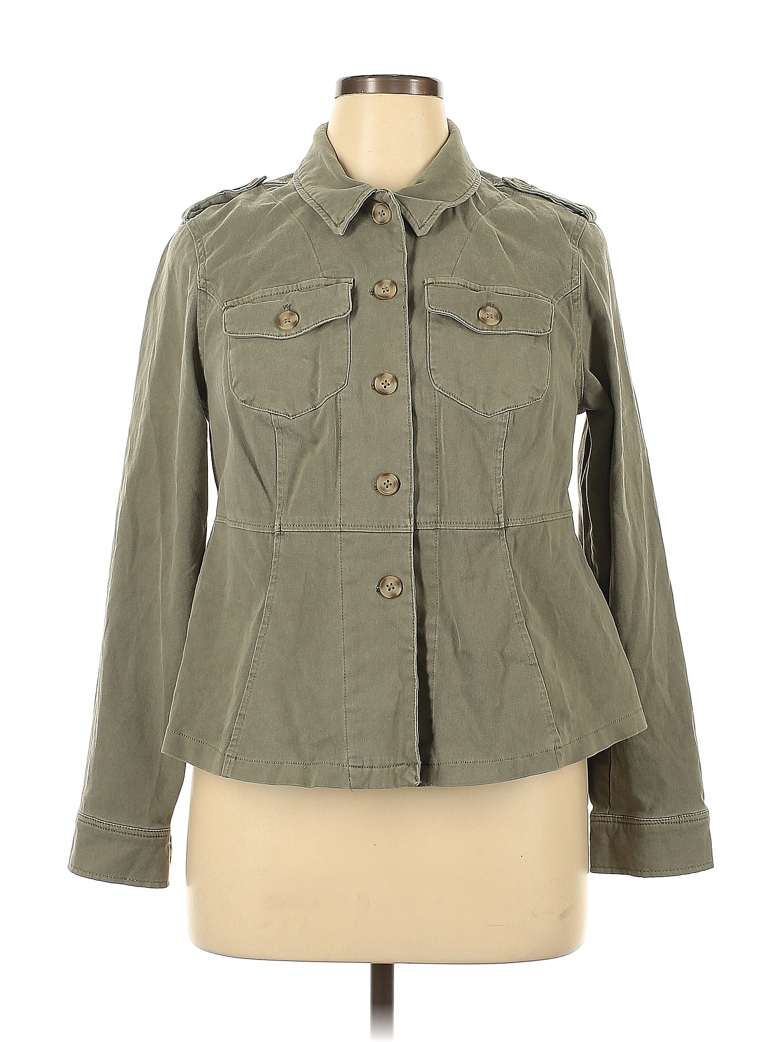 Torrid Solid Green Jacket Size 1X Plus (1) (Plus) - 59% off | ThredUp