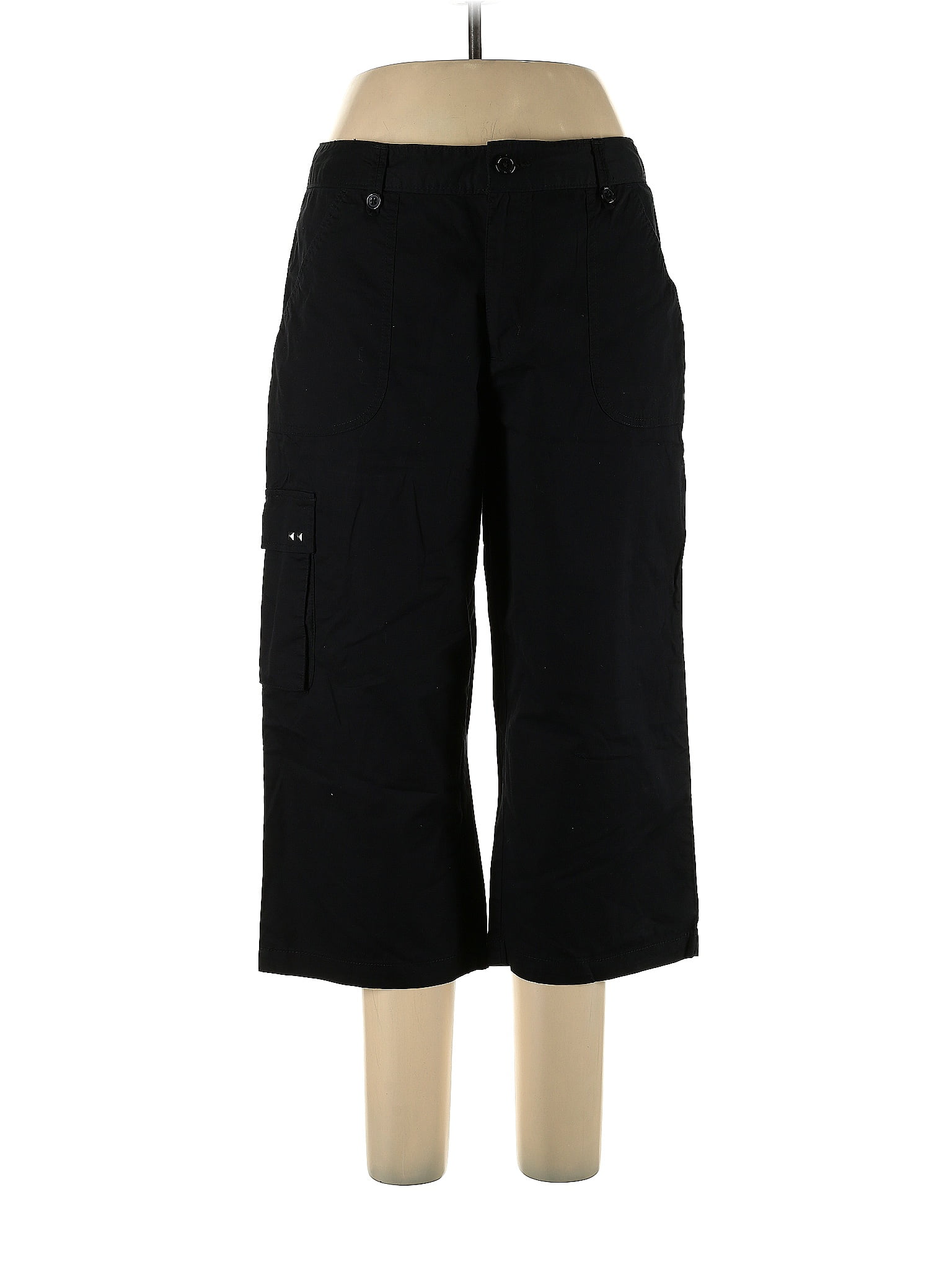 Basic Editions 100% Cotton Solid Black Cargo Pants Size L - 47% off ...