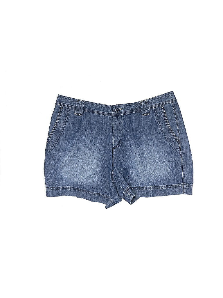 Natural Reflections 100% Cotton Solid Blue Denim Shorts Size 12 - 70% ...