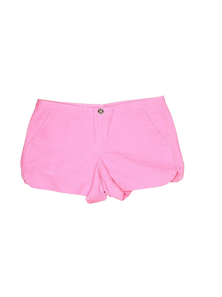 Lilly Pulitzer 100 Cotton Solid Pink Khaki Shorts Size 2 73 Off