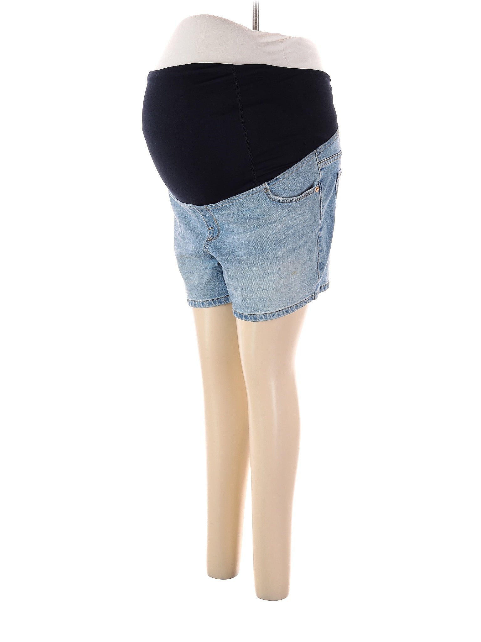 Isabel Maternity Solid Blue Denim Shorts Size 8 (Maternity) - 33% off ...