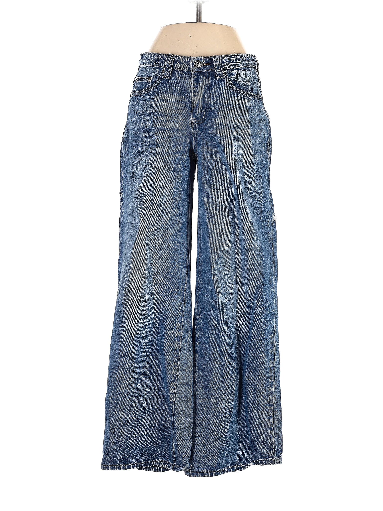 Edikted 100% Cotton Solid Blue Jeans Size S - 50% off | ThredUp