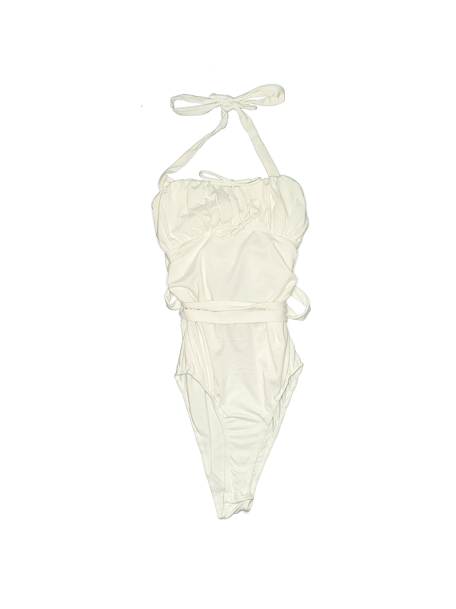 Princess Polly 100% Polyester Solid Ivory One Piece Swimsuit Size 4 ...