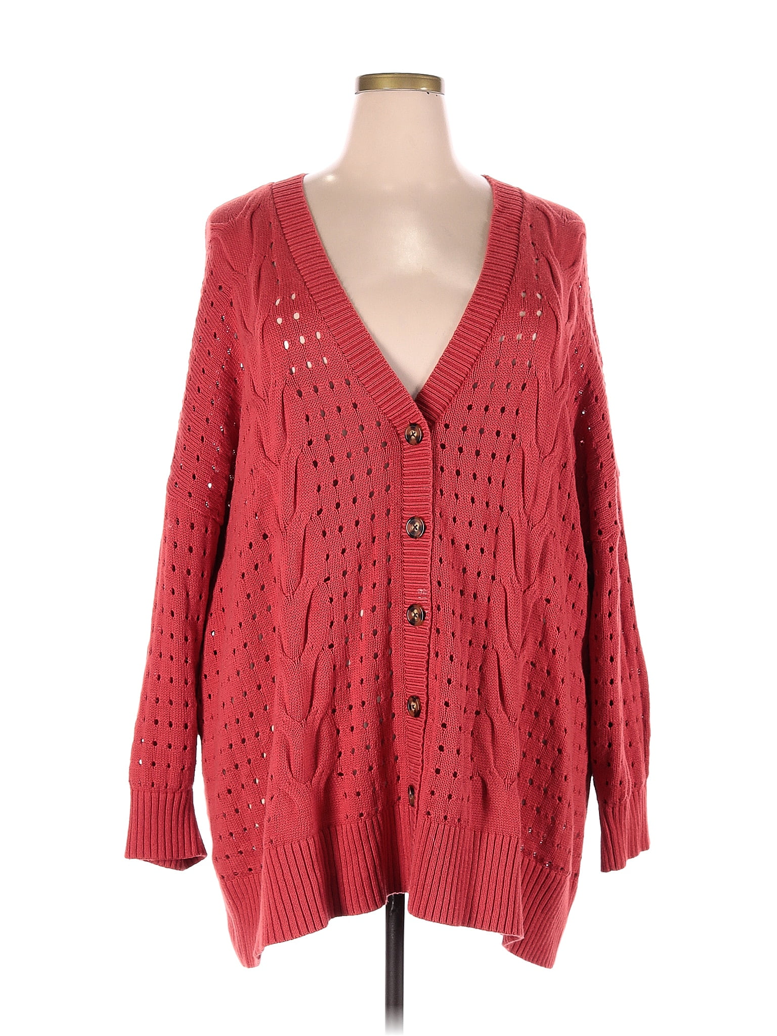 Torrid 100% Cotton Solid Red Cardigan Size 5X Plus (5) (Plus) - 59% off ...