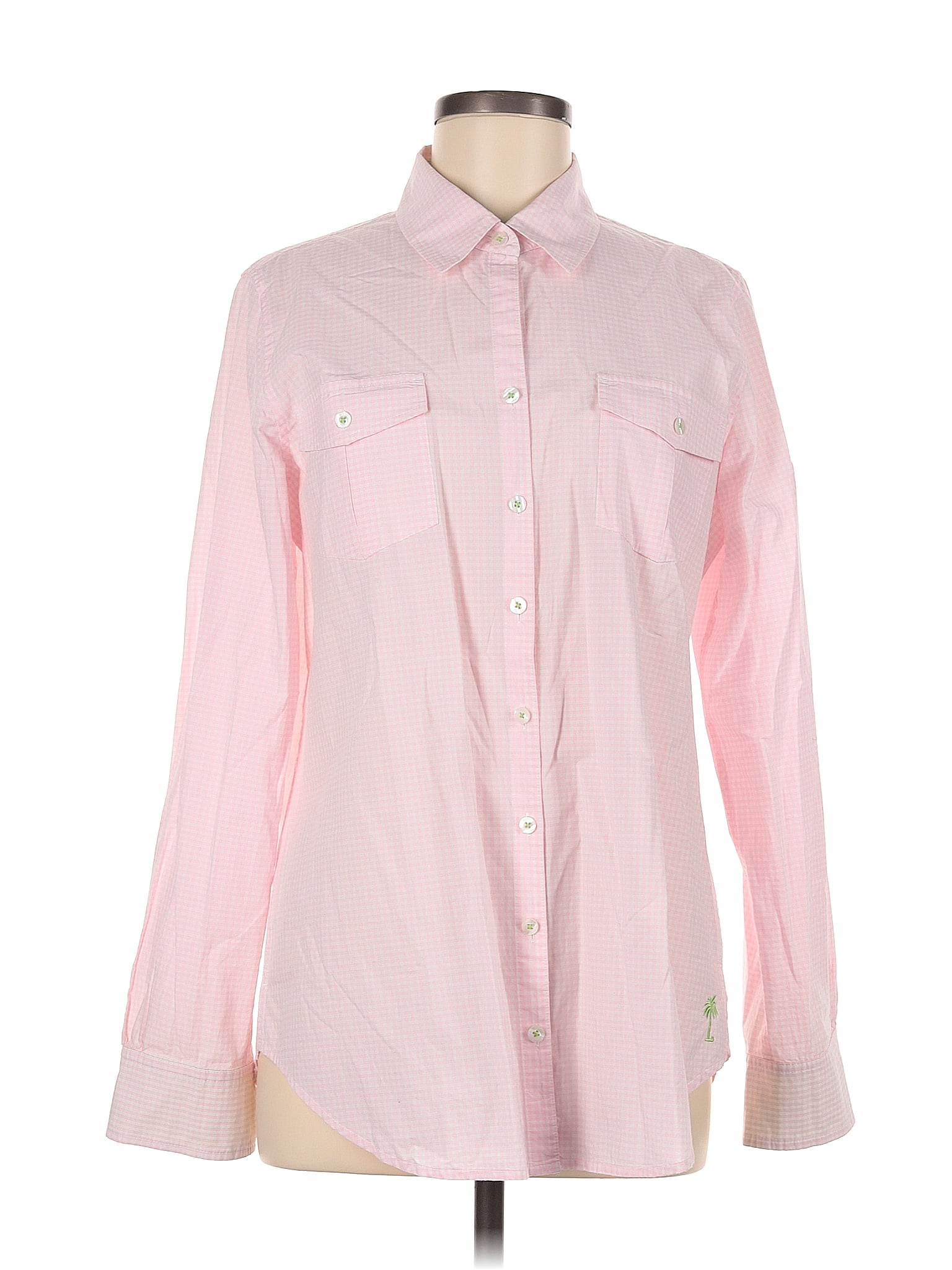 Lilly Pulitzer 100% Cotton Pink Long Sleeve Button-Down Shirt Size M - 73% off | ThredUp
