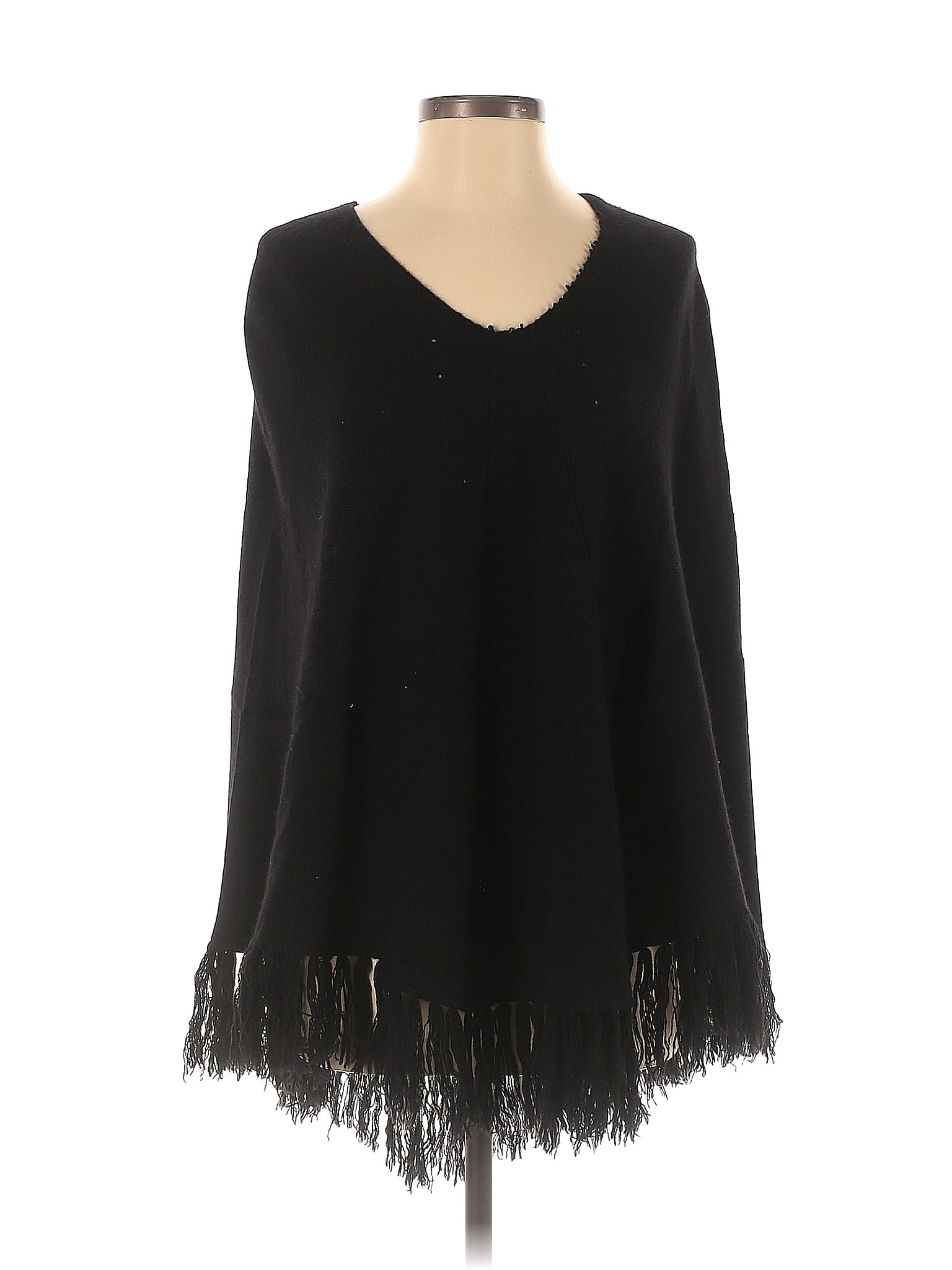 Max Studio 100% Cashmere Solid Black Poncho One Size - 73% off | ThredUp