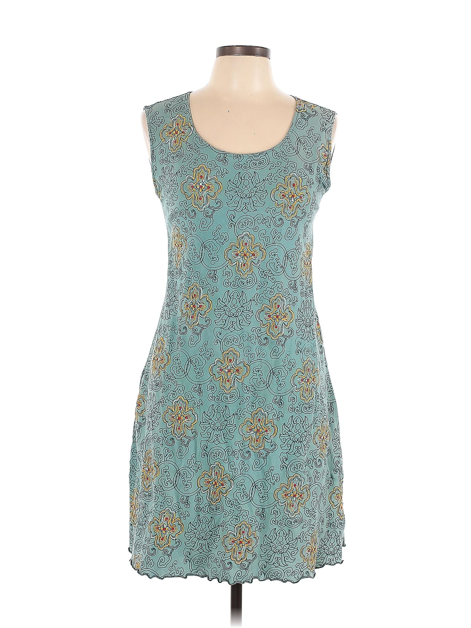 Jayli 100% Cotton Teal Casual Dress Size L - 28% off | ThredUp