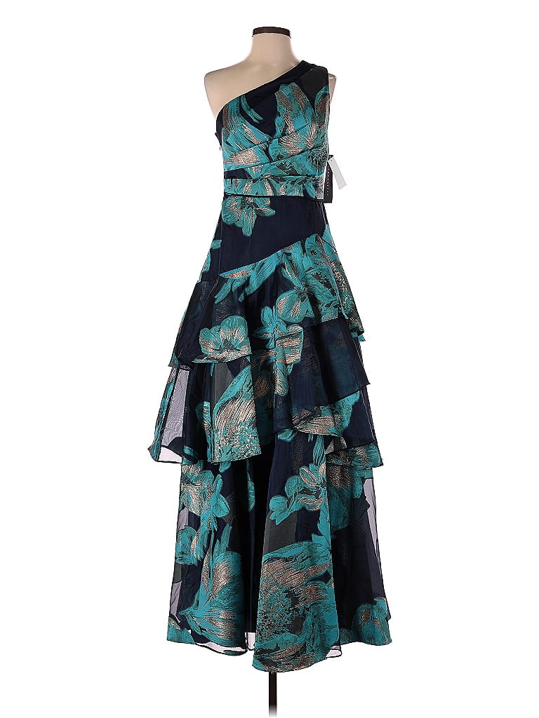 Aidan Mattox Floral Multi Color Teal Cocktail Dress Size 2 - 78% off ...