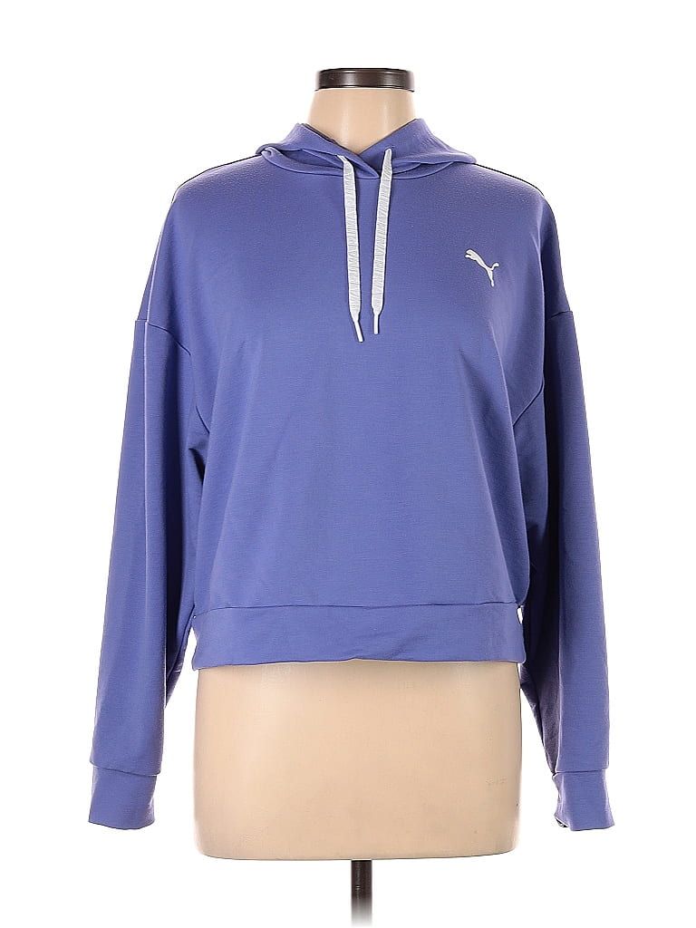 Puma Solid Blue Purple Pullover Hoodie Size L - 55% off | ThredUp
