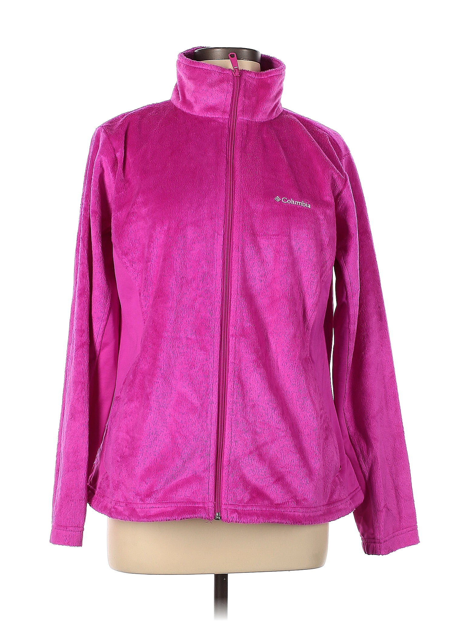 Columbia 100% Polyester Solid Pink Fleece Size L - 53% off | ThredUp