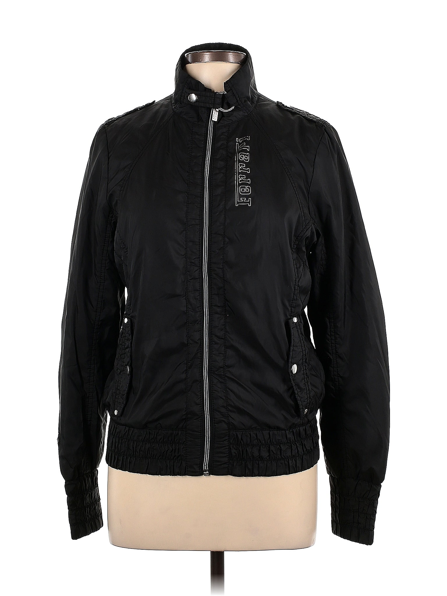 Puma 100% Polyester Solid Black Track Jacket Size L - 57% off | ThredUp