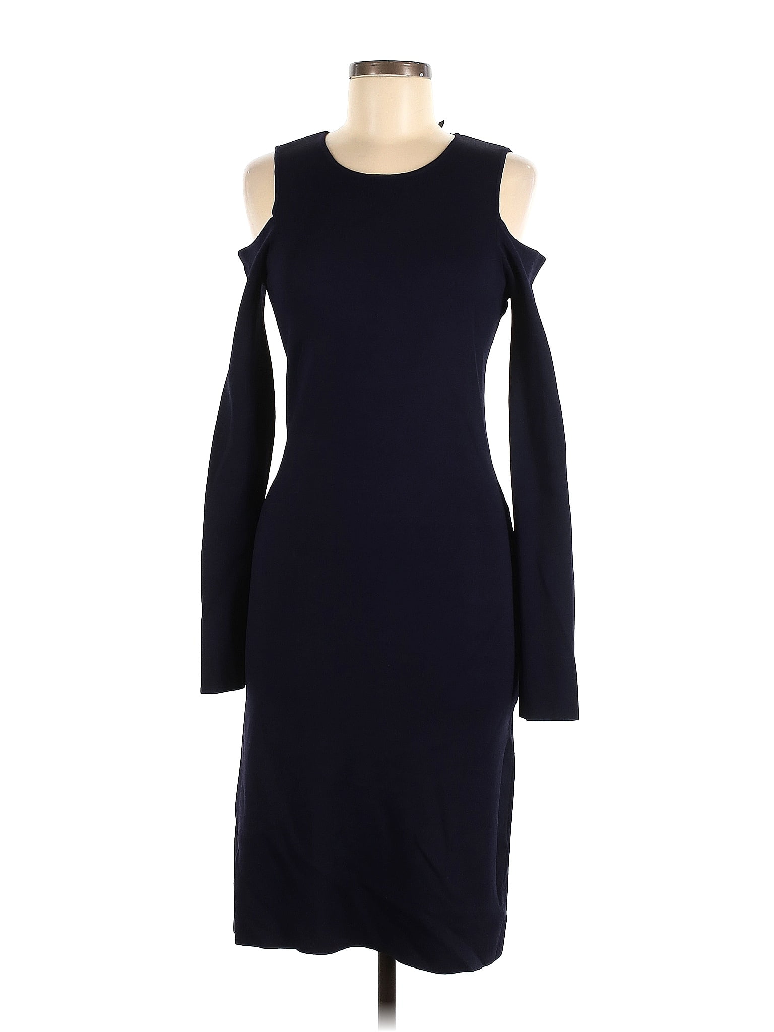 White House Black Market Solid Navy Blue Casual Dress Size M 68 Off