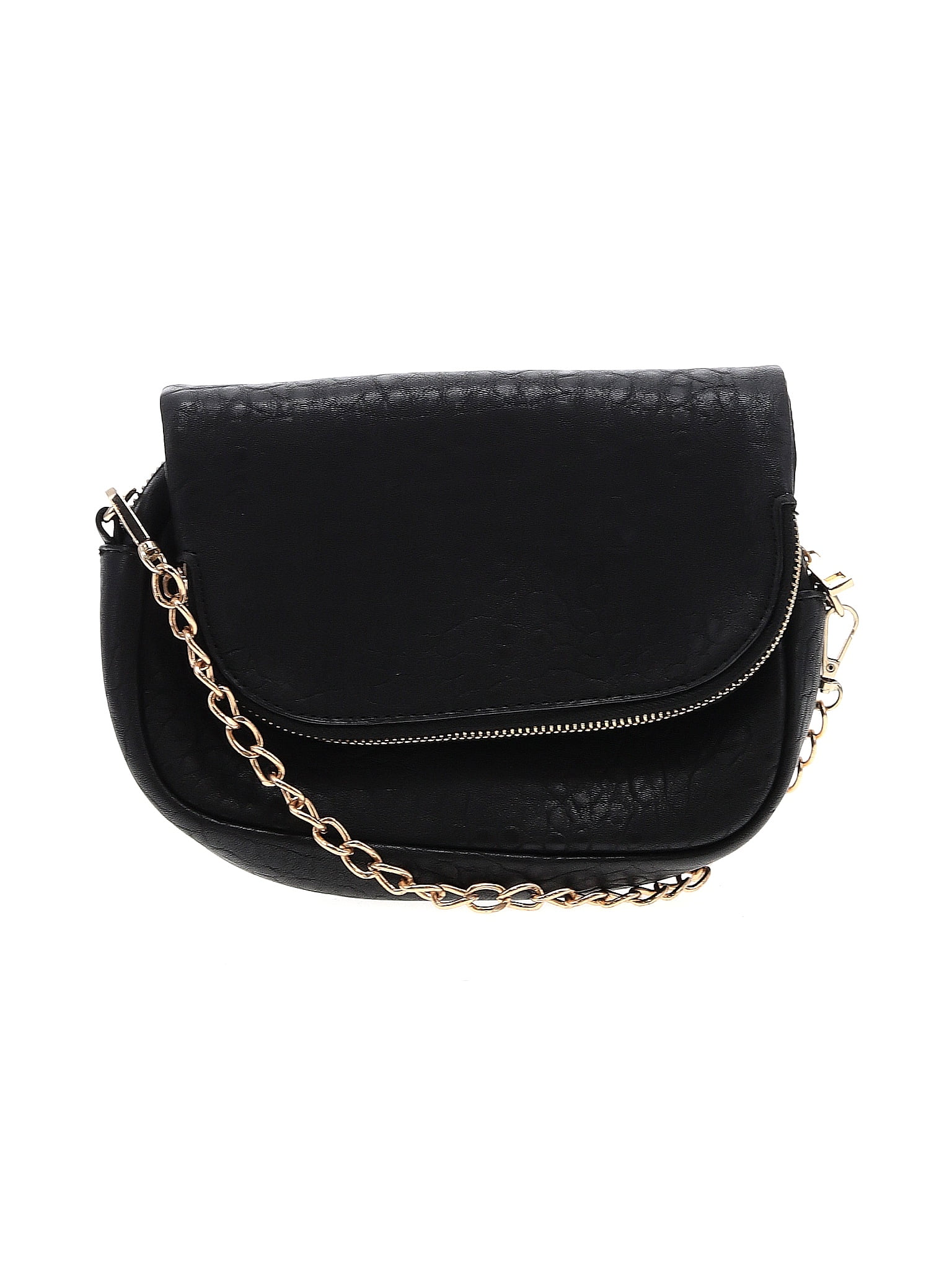 Moda Luxe Solid Black Leather Crossbody Bag One Size - 43% off | ThredUp