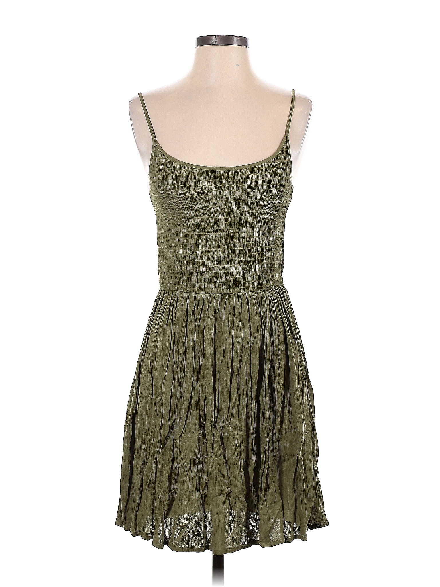 Forever 21 100 Rayon Solid Green Casual Dress Size S 44 Off Thredup