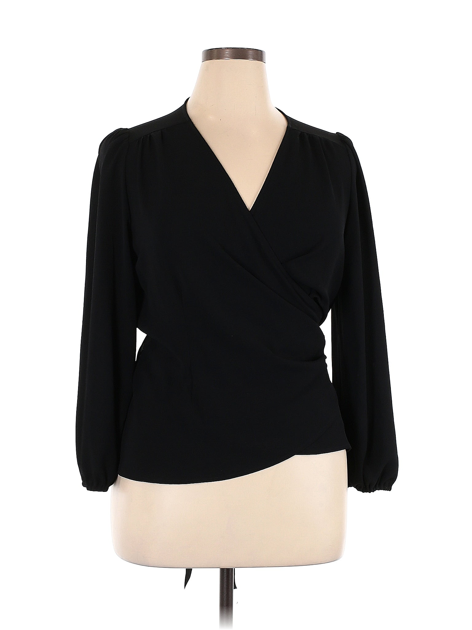 Chelsea28 Solid Black Long Sleeve Blouse Size Xl 70 Off Thredup