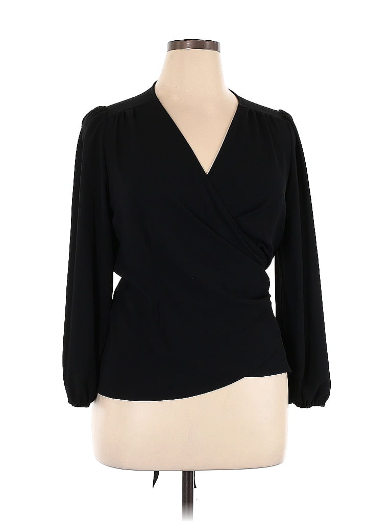 Chelsea28 Solid Black Long Sleeve Blouse Size Xl 70 Off Thredup