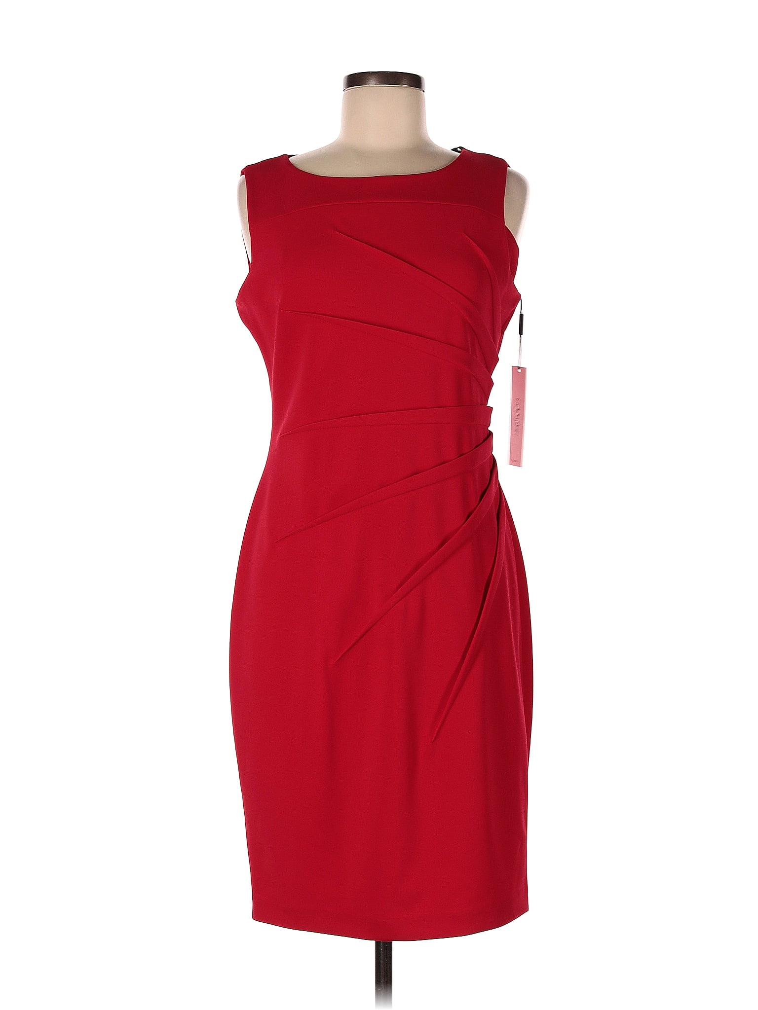 Calvin Klein Solid Red Casual Dress Size 10 70 Off Thredup