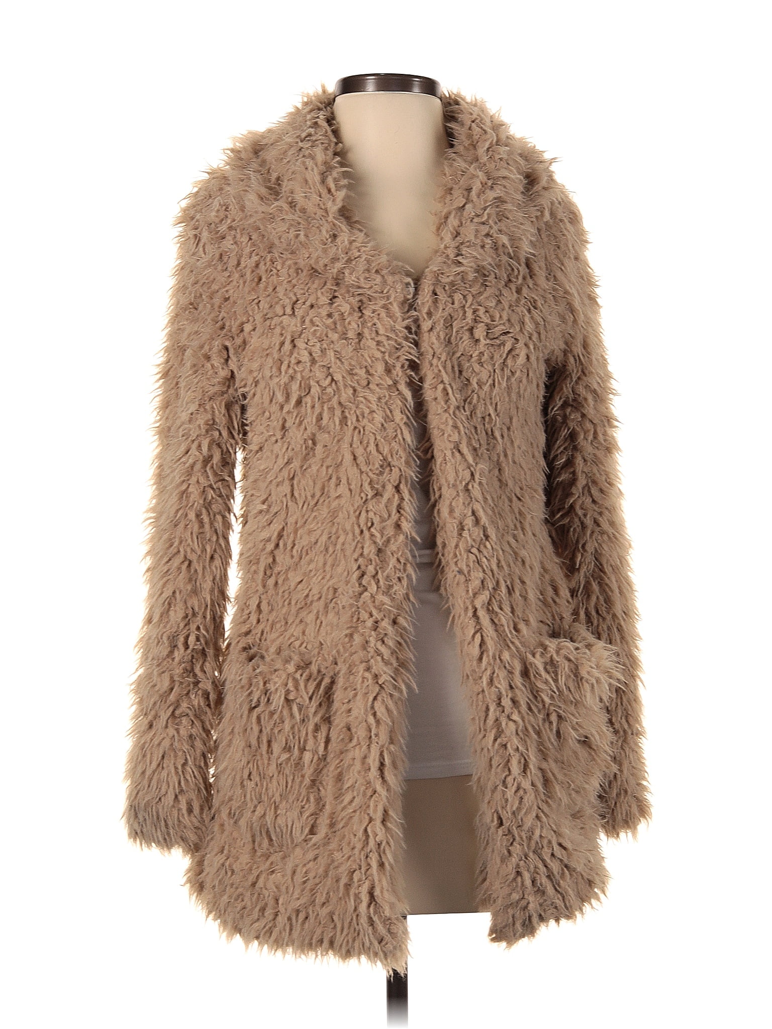 wonderly 100% Polyester Solid Tan Faux Fur Jacket Size XS - 61% off ...