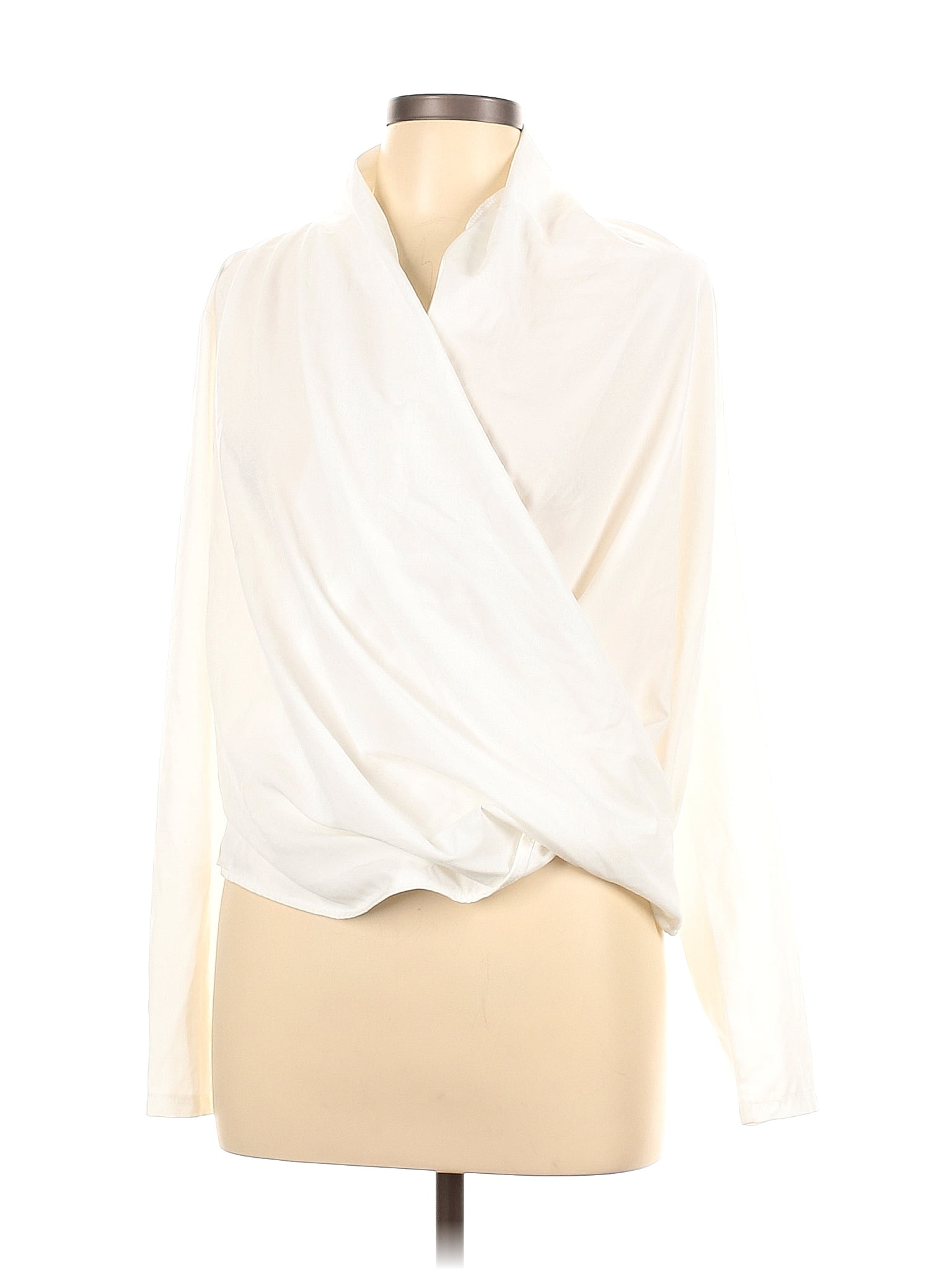 Shein White Ivory Long Sleeve Blouse Size L 50 Off Thredup