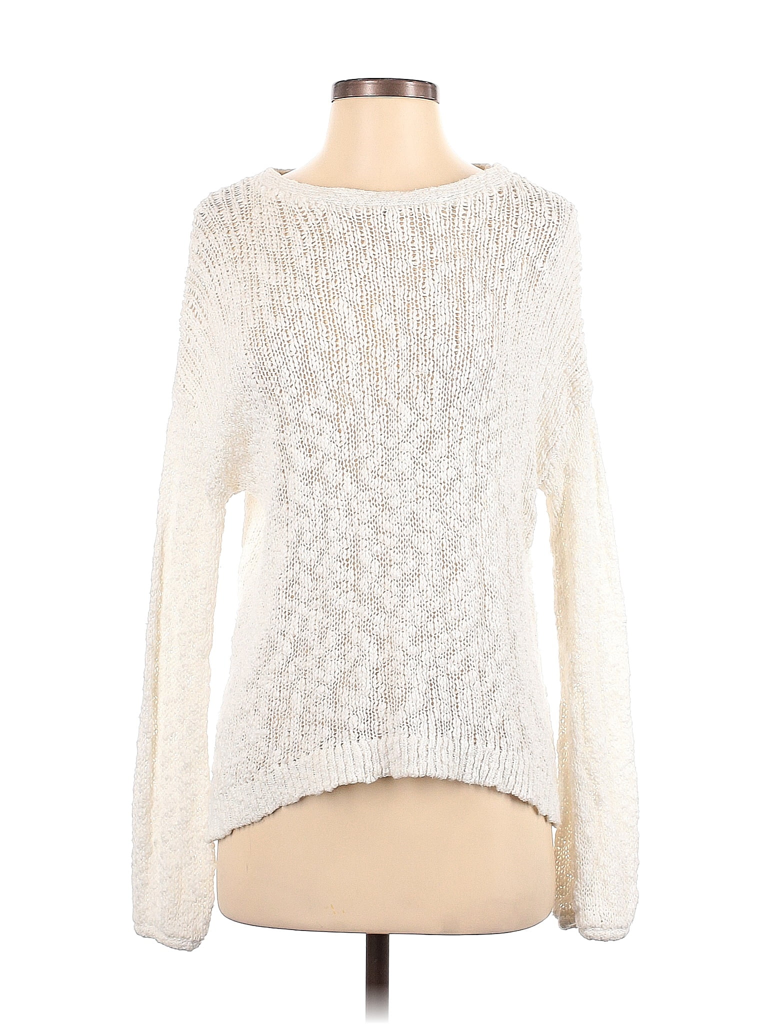 Girlfriend Collective 100% Cotton Color Block White Pullover Sweater ...