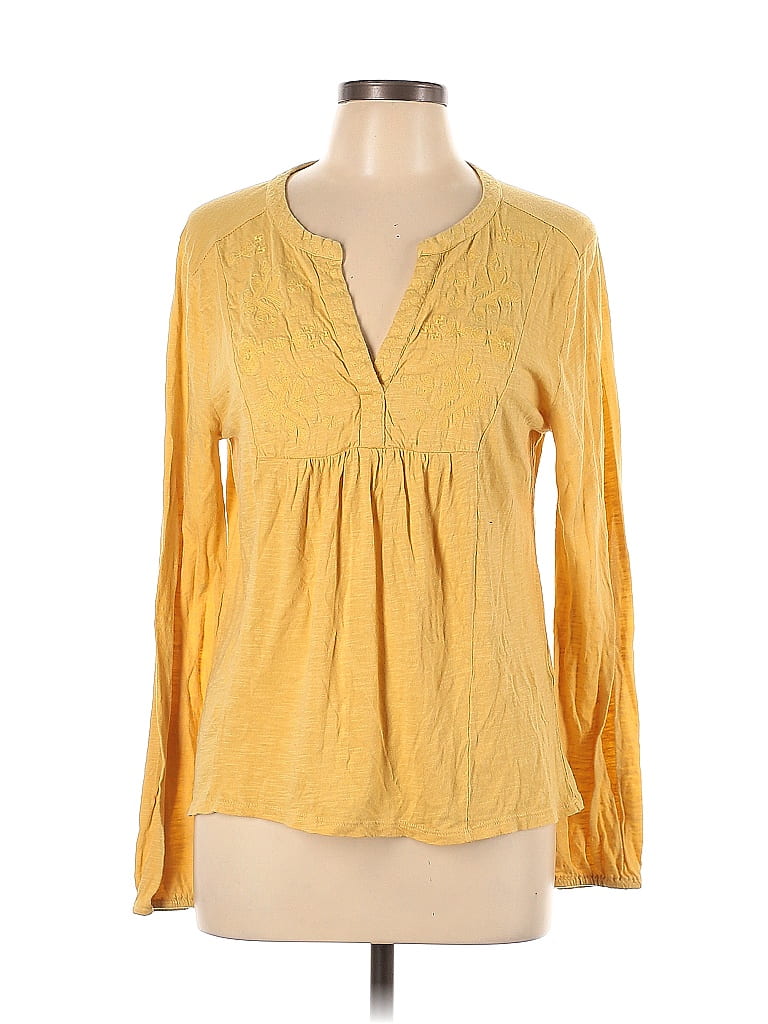 Lucky Brand Yellow Long Sleeve Blouse Size L 70 Off Thredup