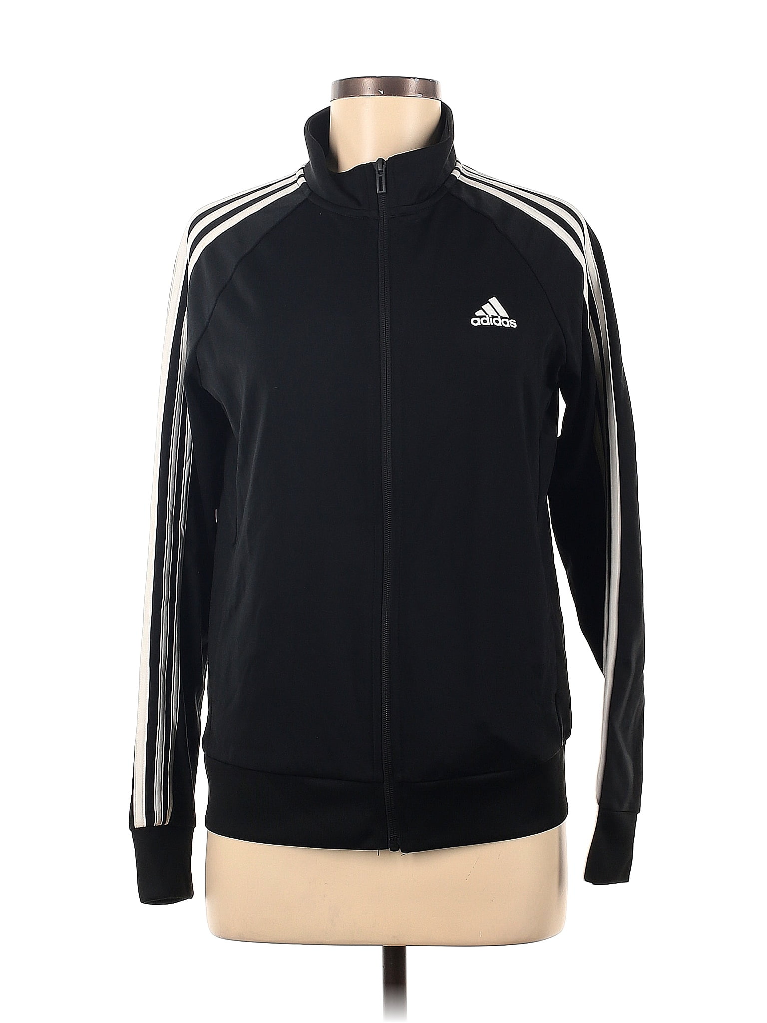 Adidas 100% Polyester Color Block Solid Black Track Jacket Size M - 66% off | ThredUp