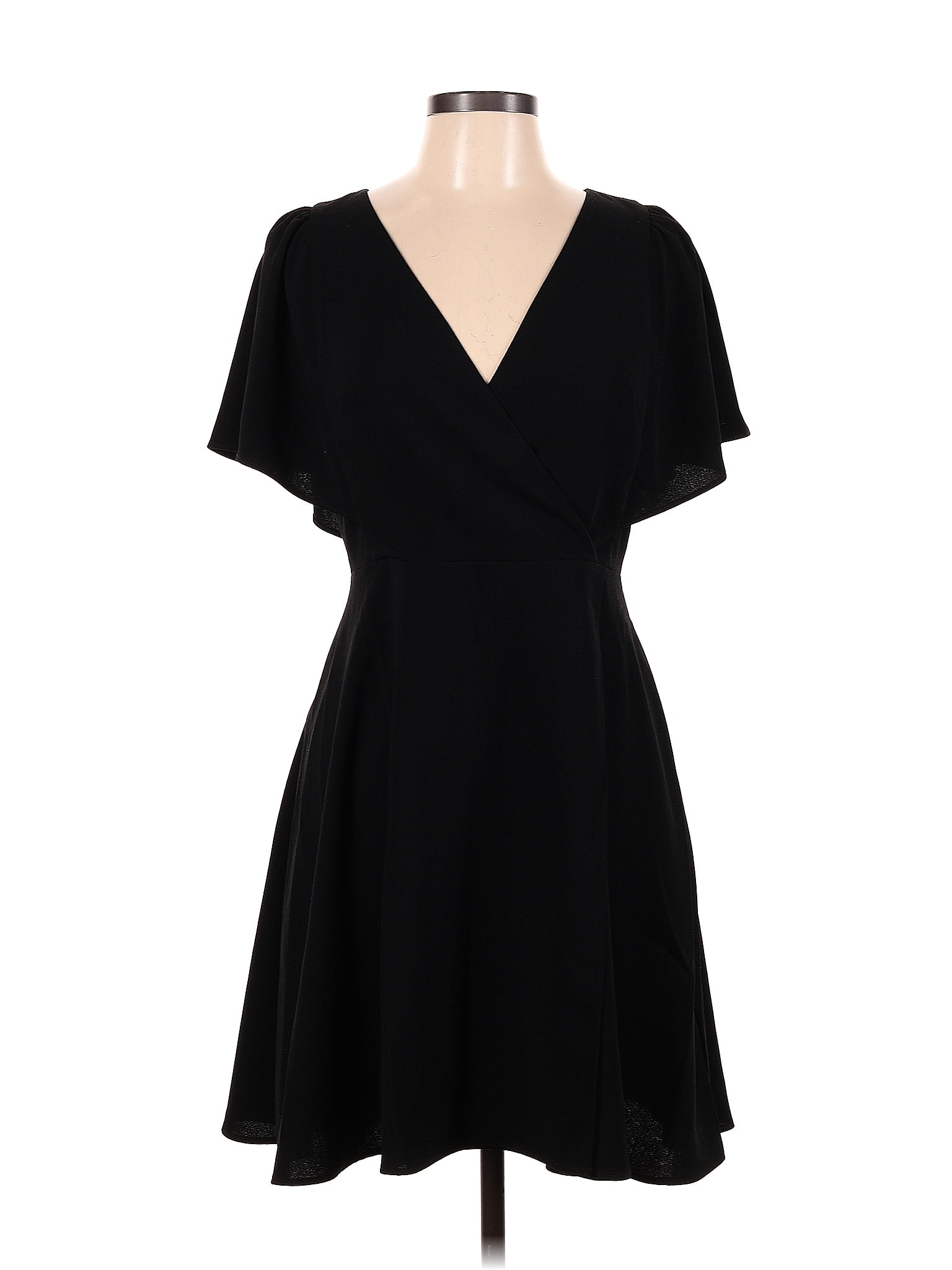Madewell 100 Polyester Solid Black Casual Dress Size 6 63 Off Thredup