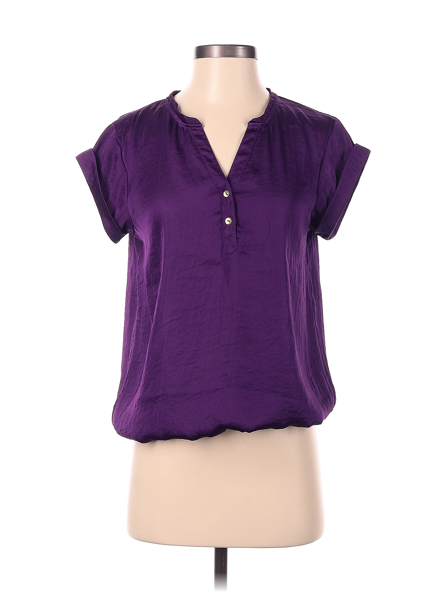 The Limited 100 Polyester Purple Short Sleeve Blouse Size S 69 Off